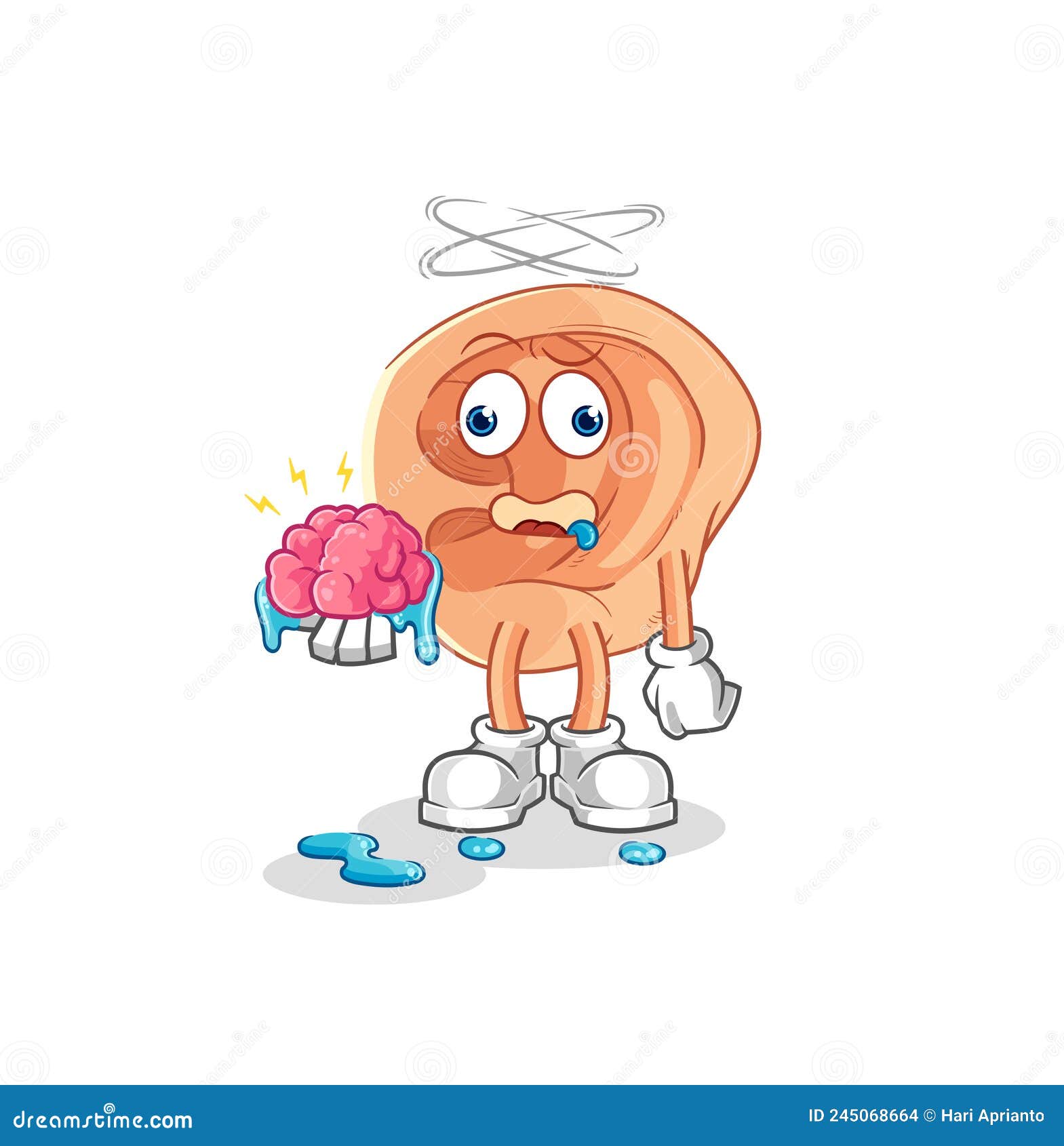 Ear No Brain Vector. Cartoon Character Stock Vector - Illustration of ...