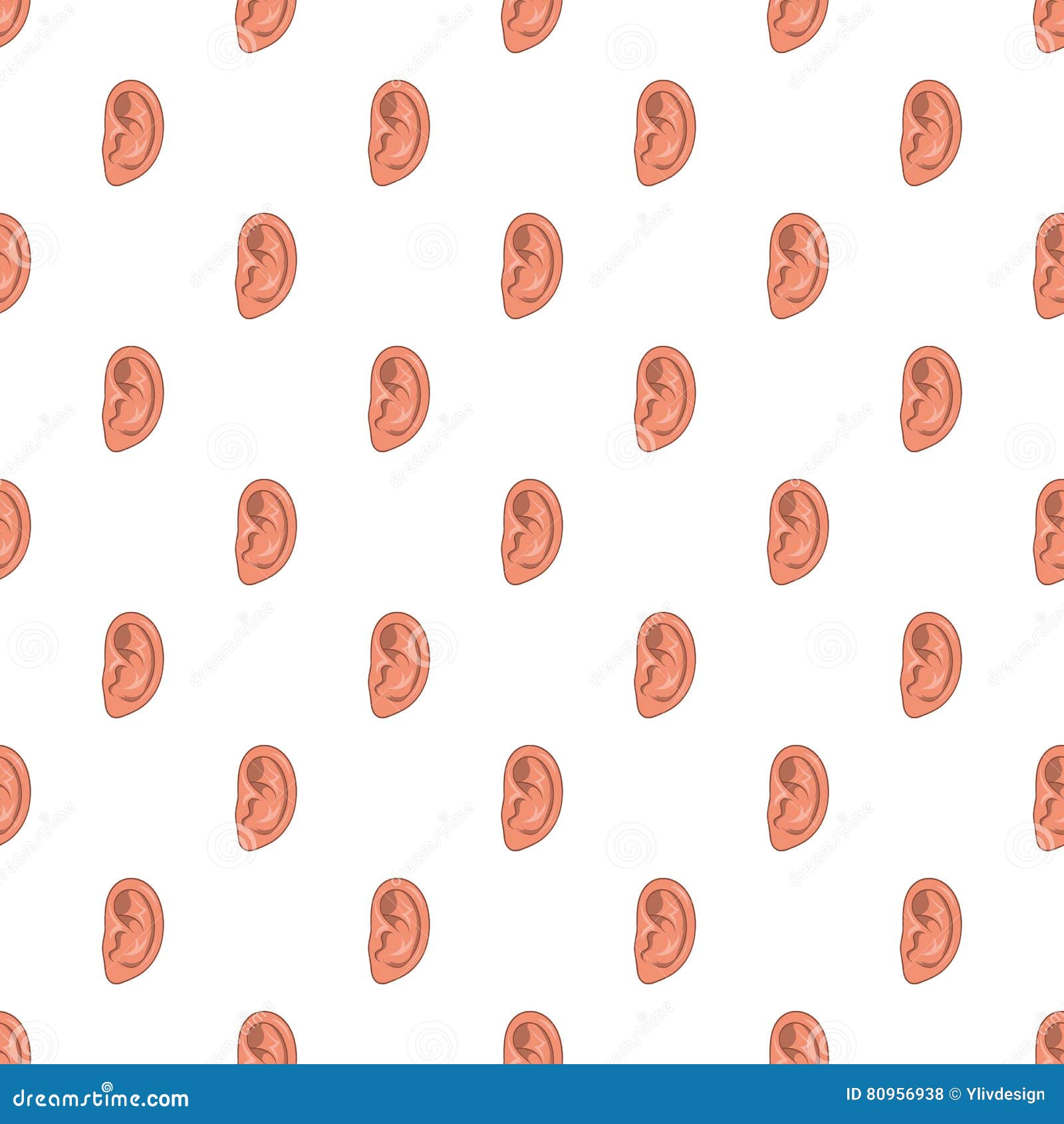 Ear pattern, cartoon style stock vector. Illustration of graphic - 80956938