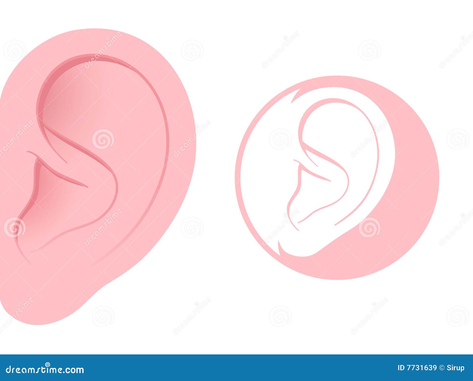 Ear pictogram stock vector. Illustration of realistic - 7731639