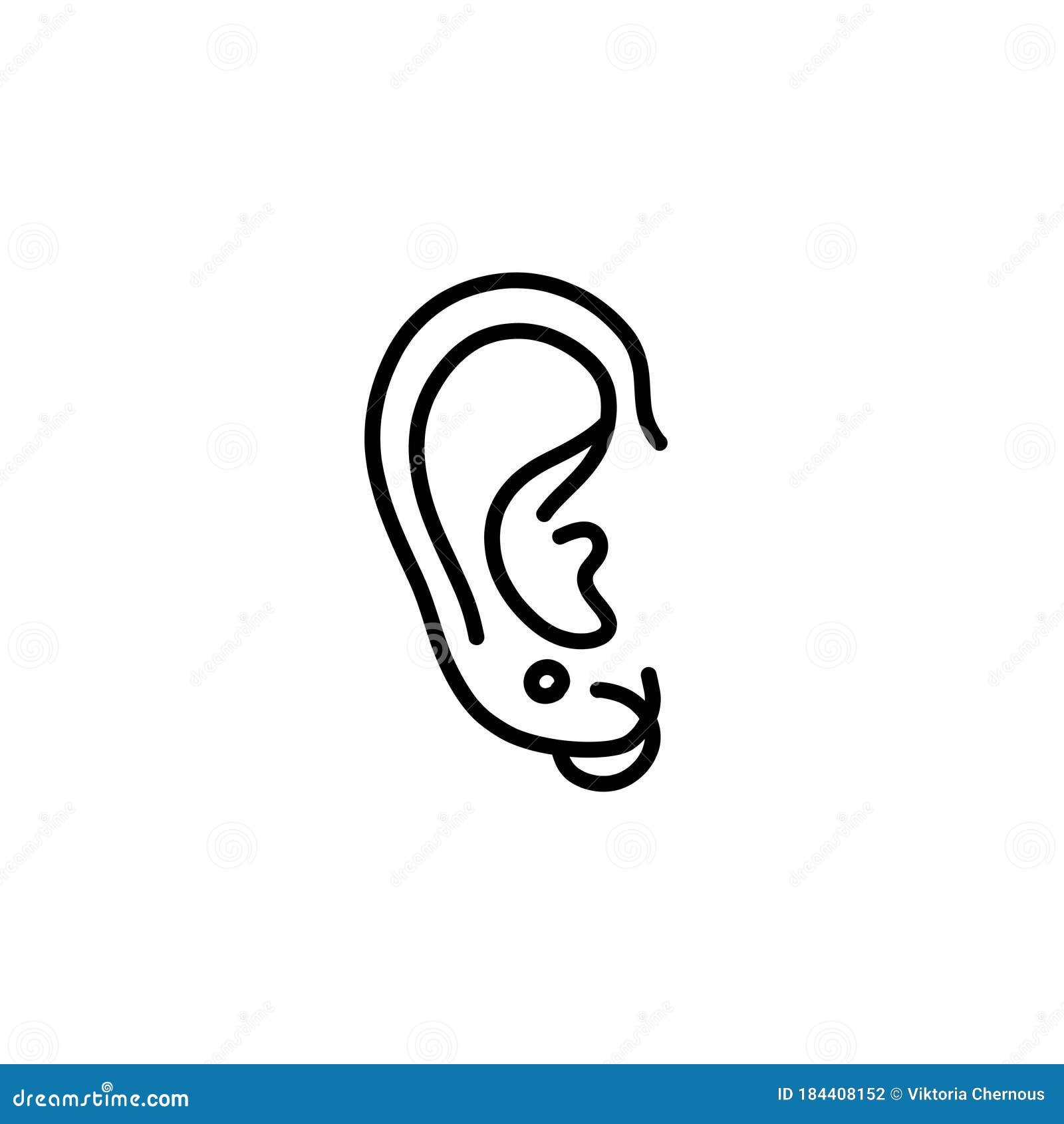 Ear Piercing Doodle Icon, Vector Illustration Stock Illustration ...