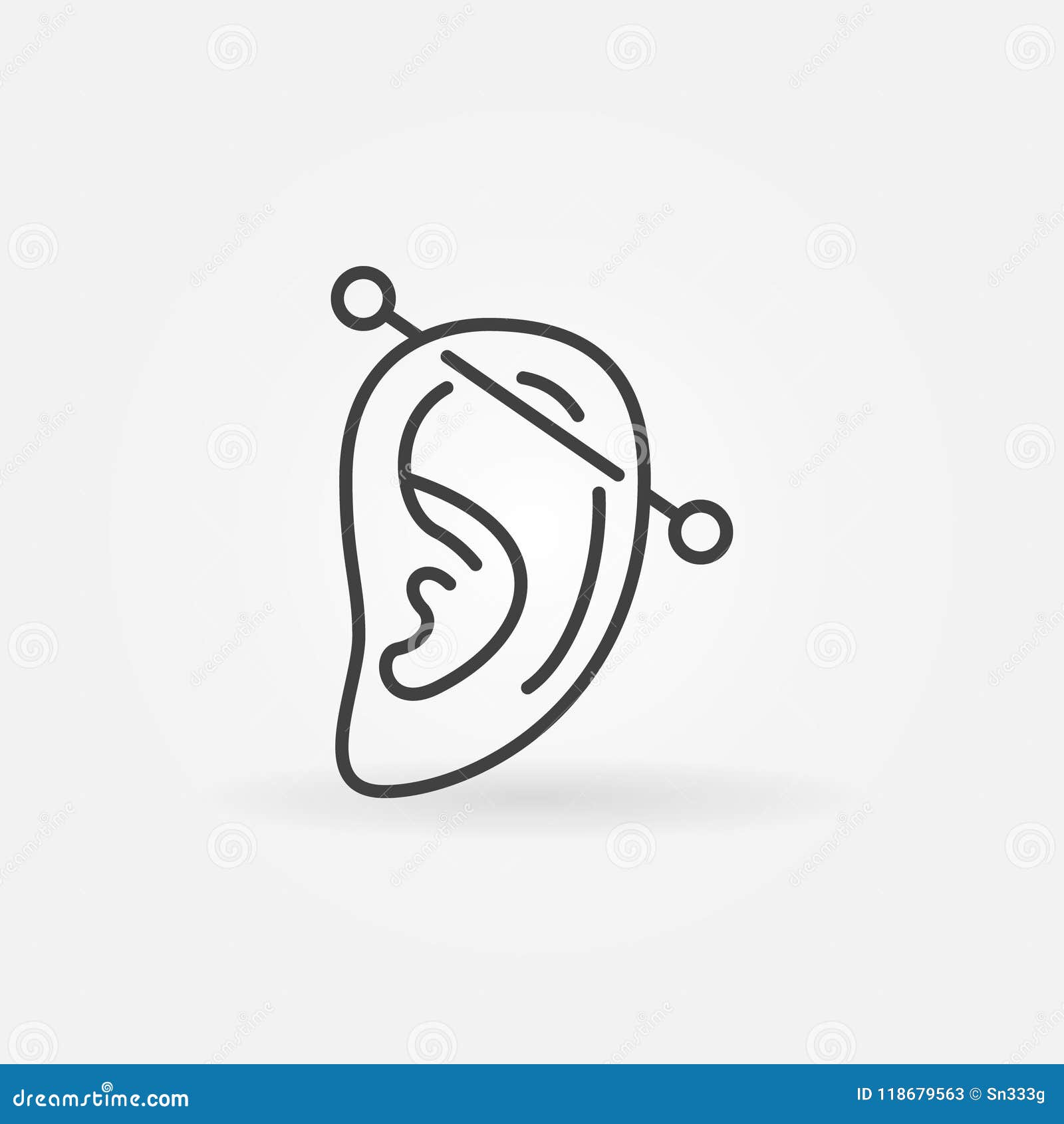 Ear Piercing Outline Icon. Vector Ear with Piercing Linear Sign Stock ...