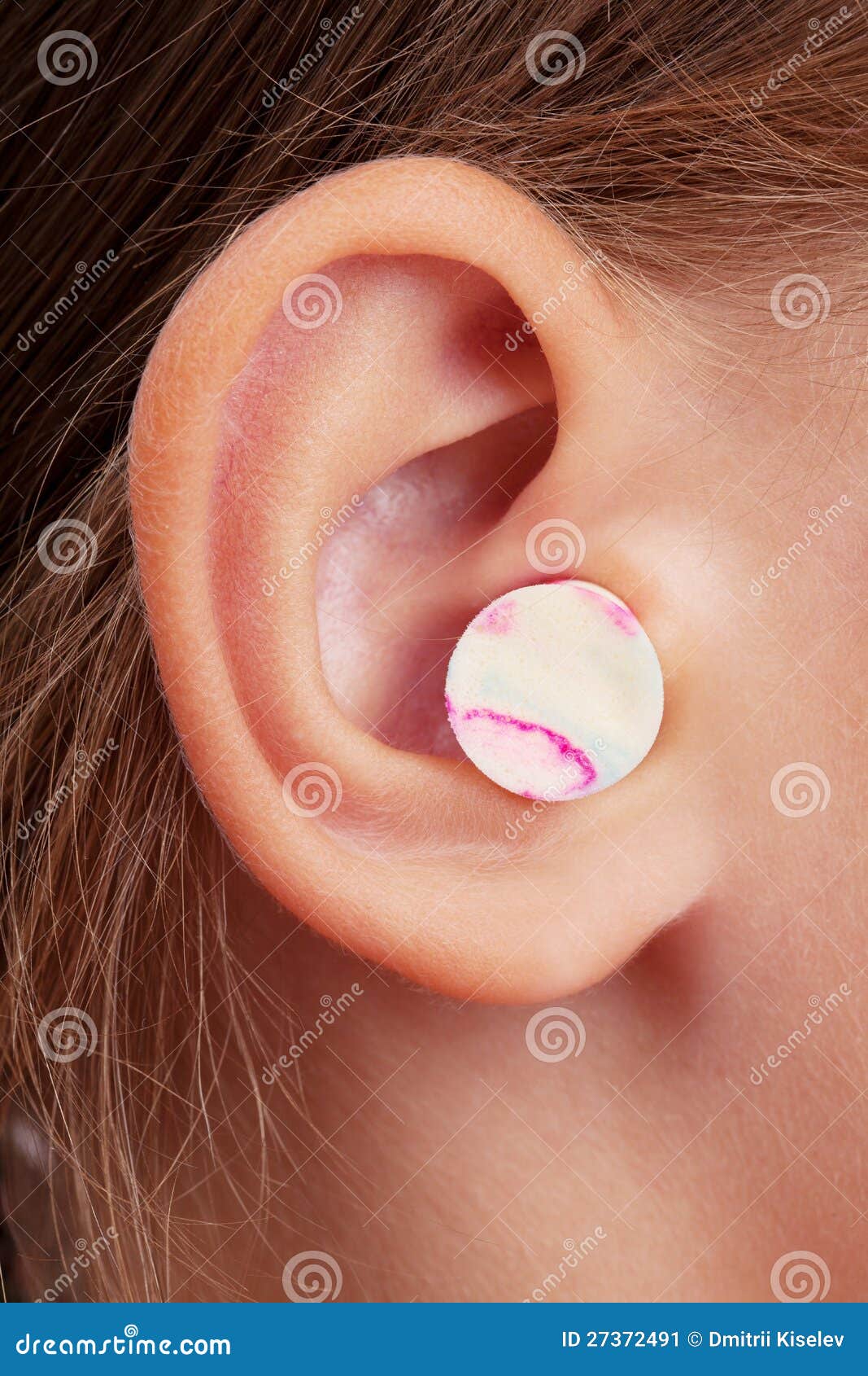 Ear plugs in the human ear stock image. Image of relaxation - 27372491