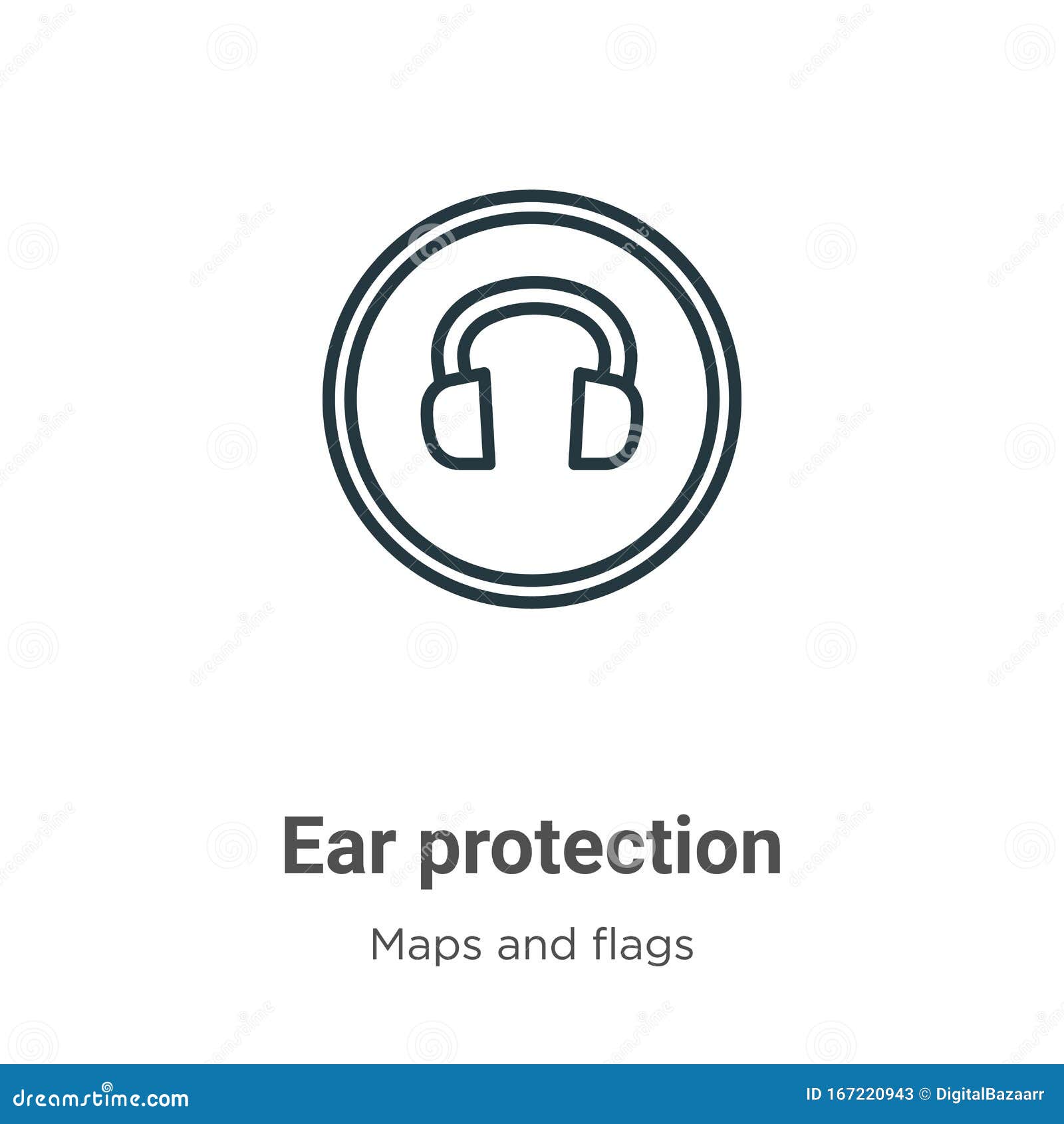 Ear Protection Outline Vector Icon. Thin Line Black Ear Protection Icon ...