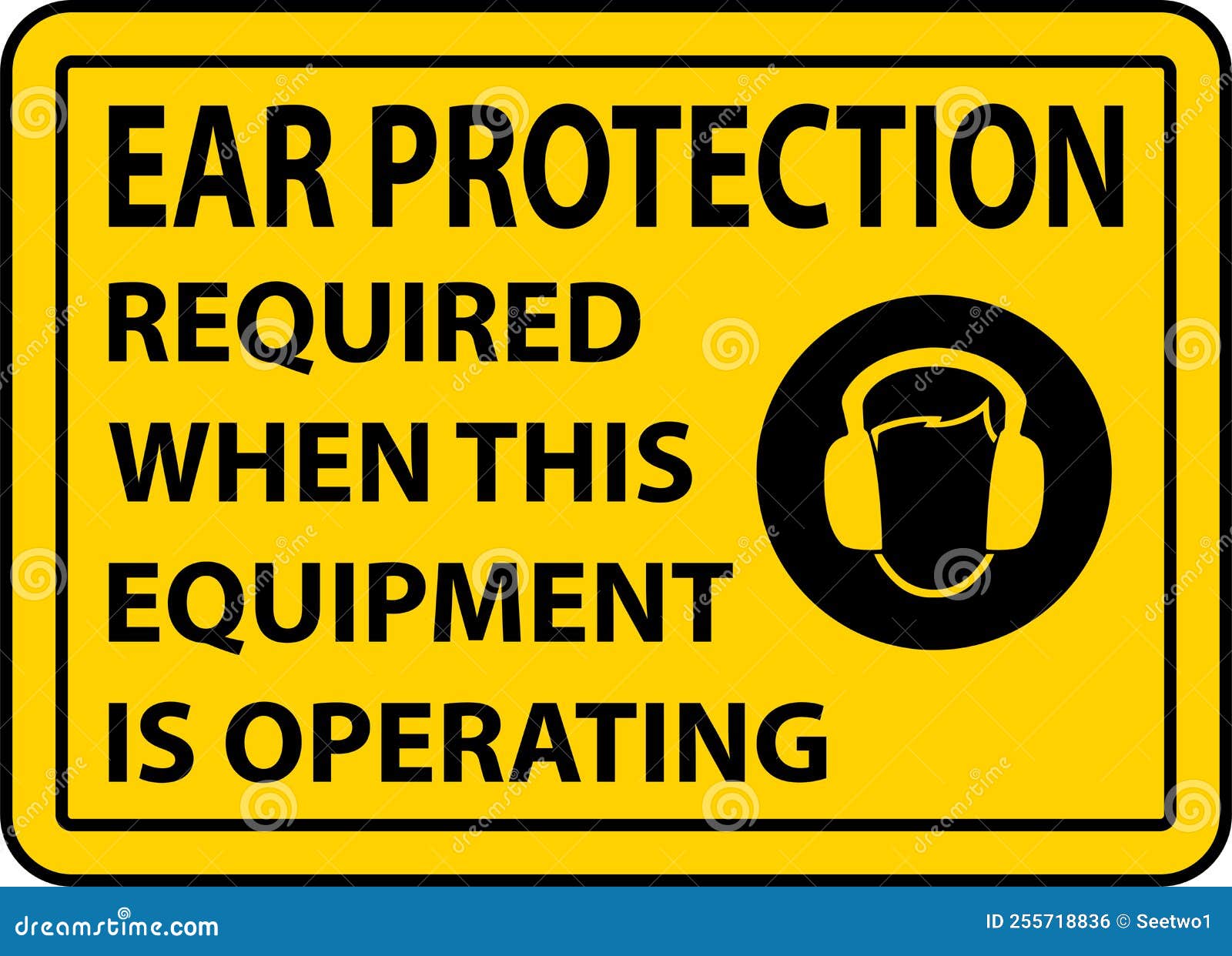 Ear Protection Required Sign on White Background Stock Vector ...
