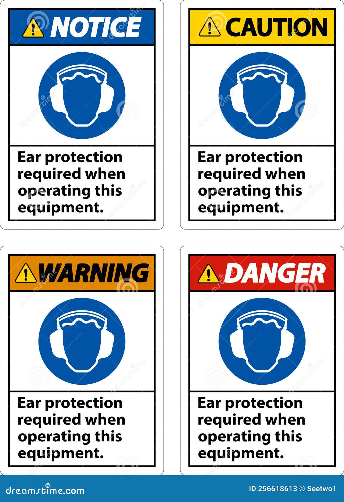 Ear Protection Required Sign on White Background Stock Vector ...