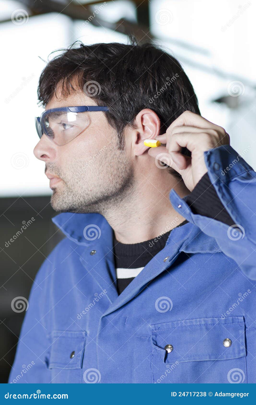 Ear protection at work stock photo. Image of place, caucasian - 24717238