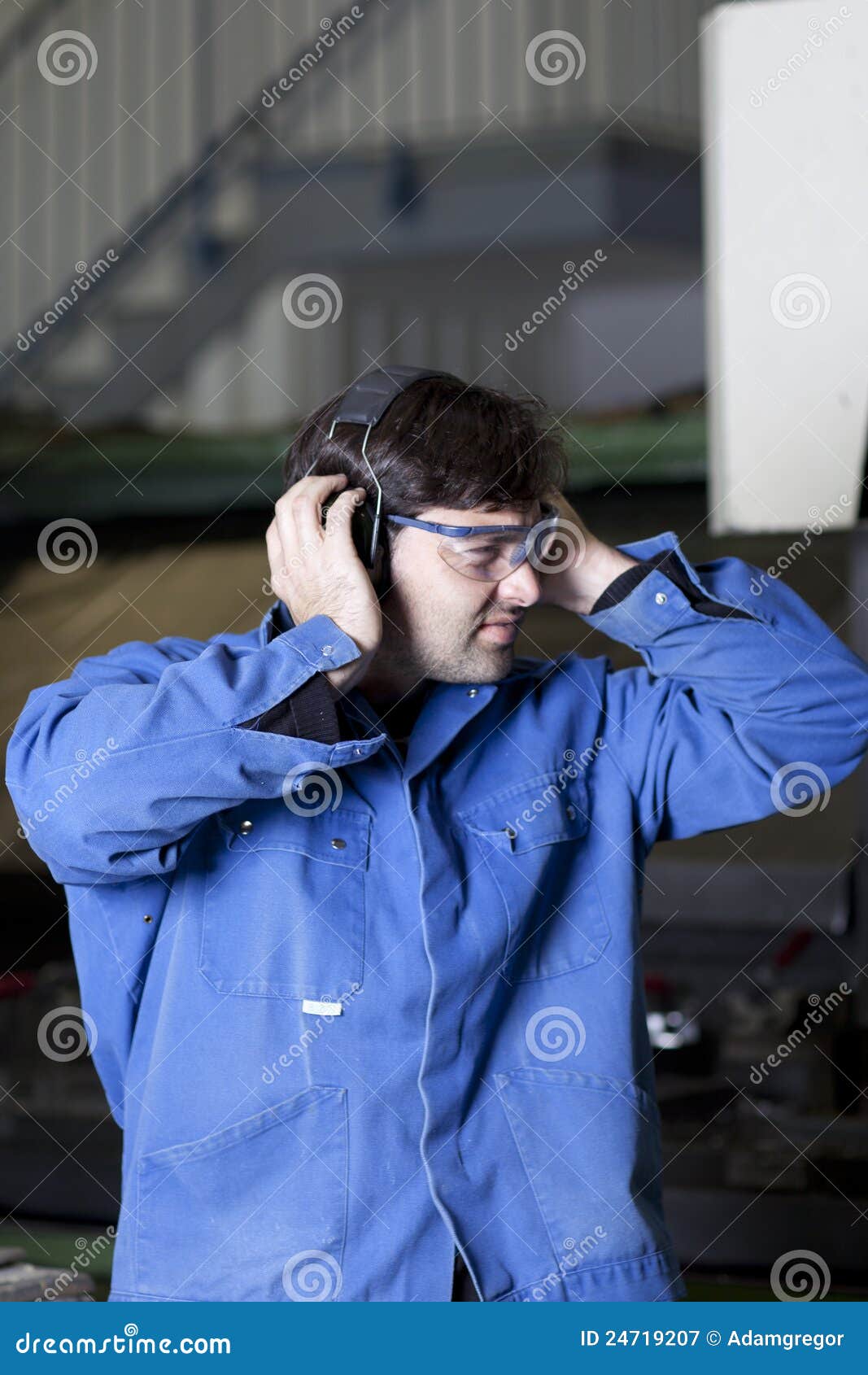 Ear protection at work stock image. Image of people, protection - 24719207