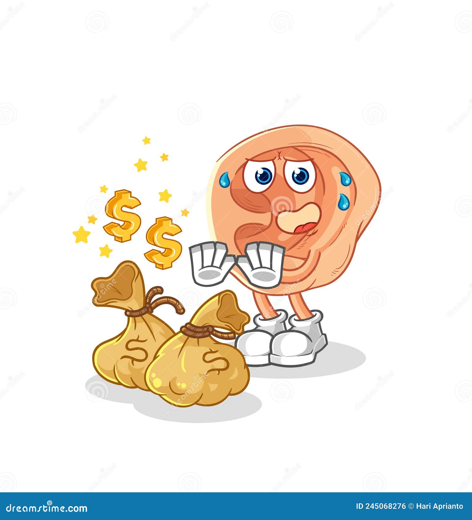 Ear Refuse Money Illustration. Character Vector Stock Vector ...