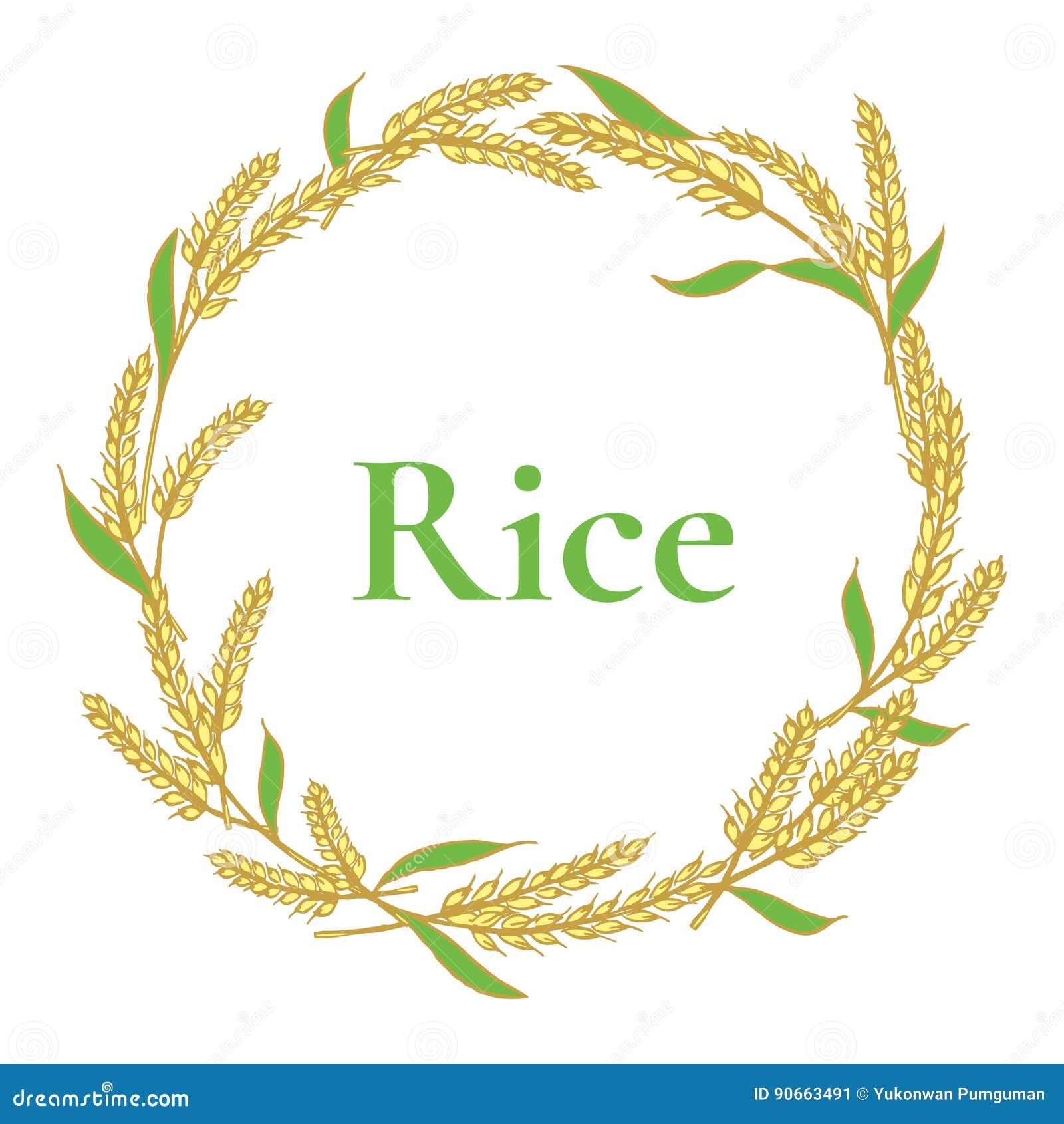Ear of Rice Circle Frame Design, Plant Vector Stock Vector ...