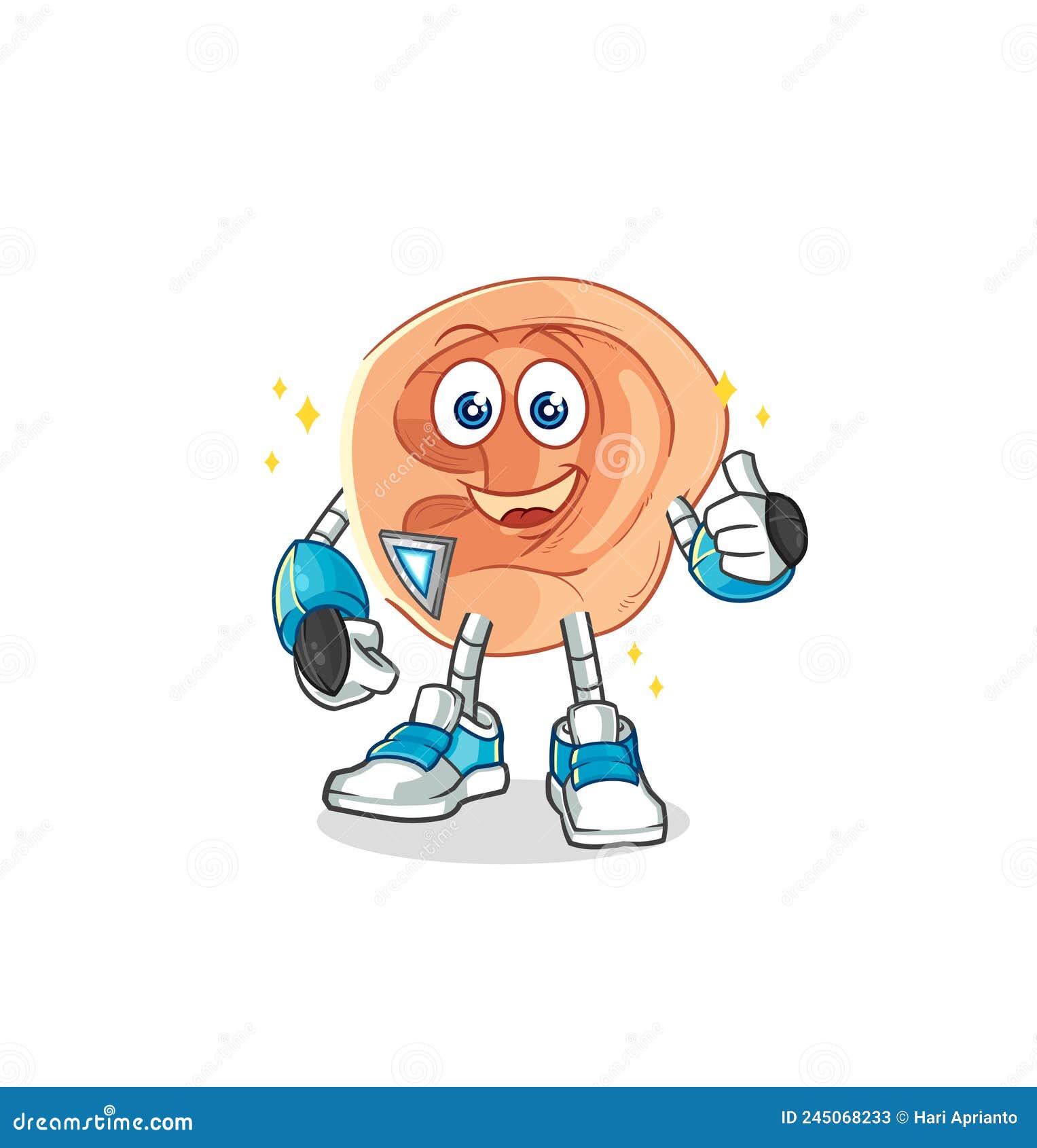 Ear Robot Character. Cartoon Mascot Vector Stock Vector - Illustration ...