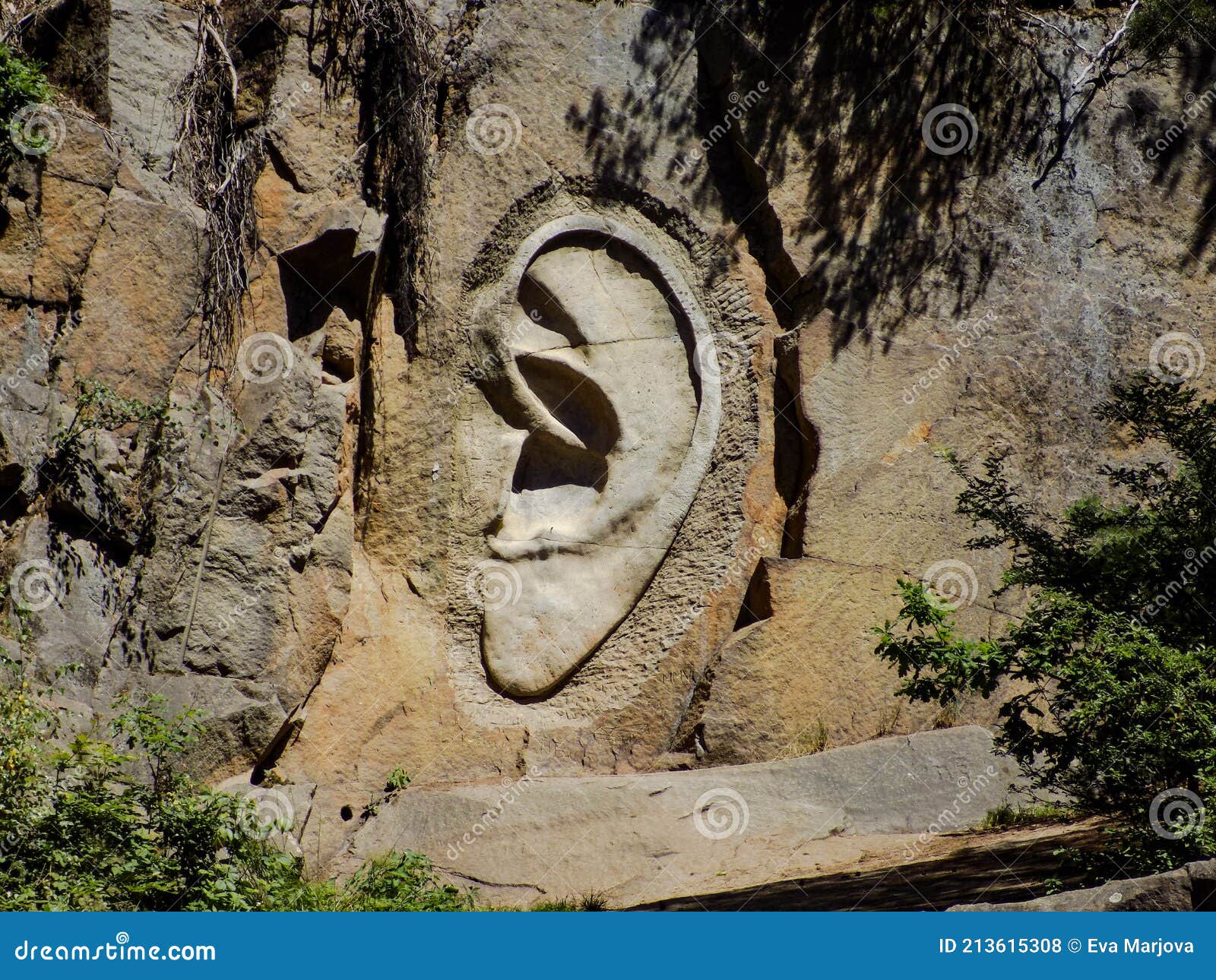 Ear in the rock stock photo. Image of ruins, soil, statue - 213615308