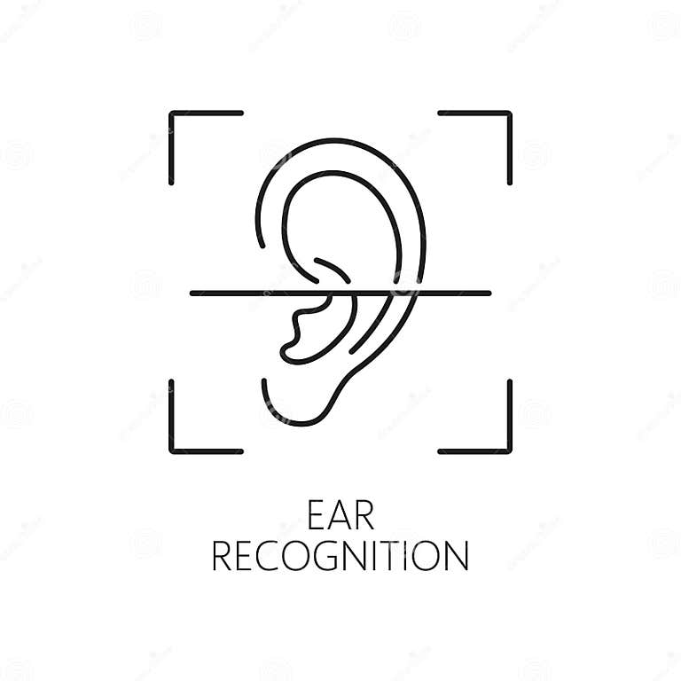 Ear Shape Biometric Verification Thin Line Icon Stock Vector ...