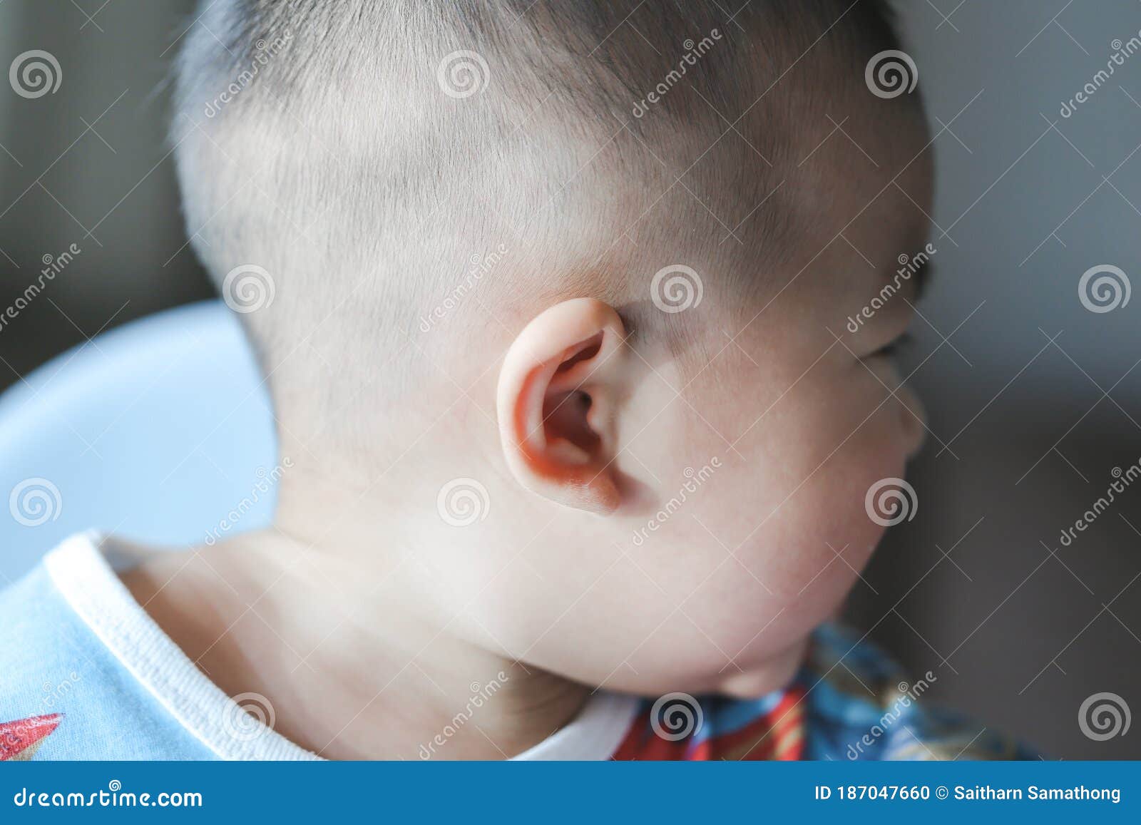 The ear side of the baby. stock photo. Image of infant - 187047660