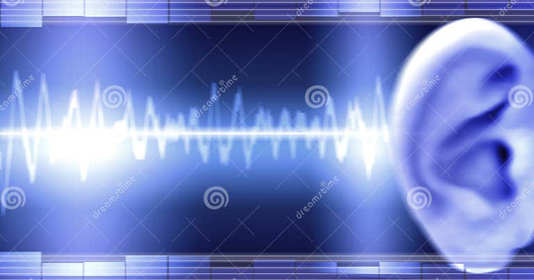 Ear with Soundwave stock image. Image of playback, digital - 2885131