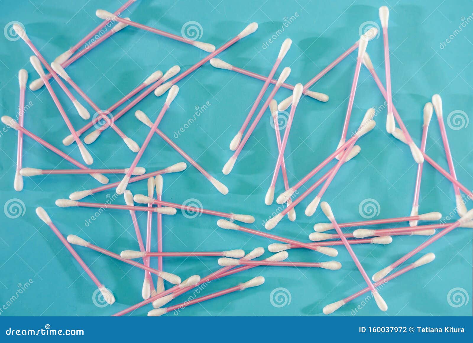 Ear Sticks on a Blue Background. Close-up. Stock Photo - Image of ...
