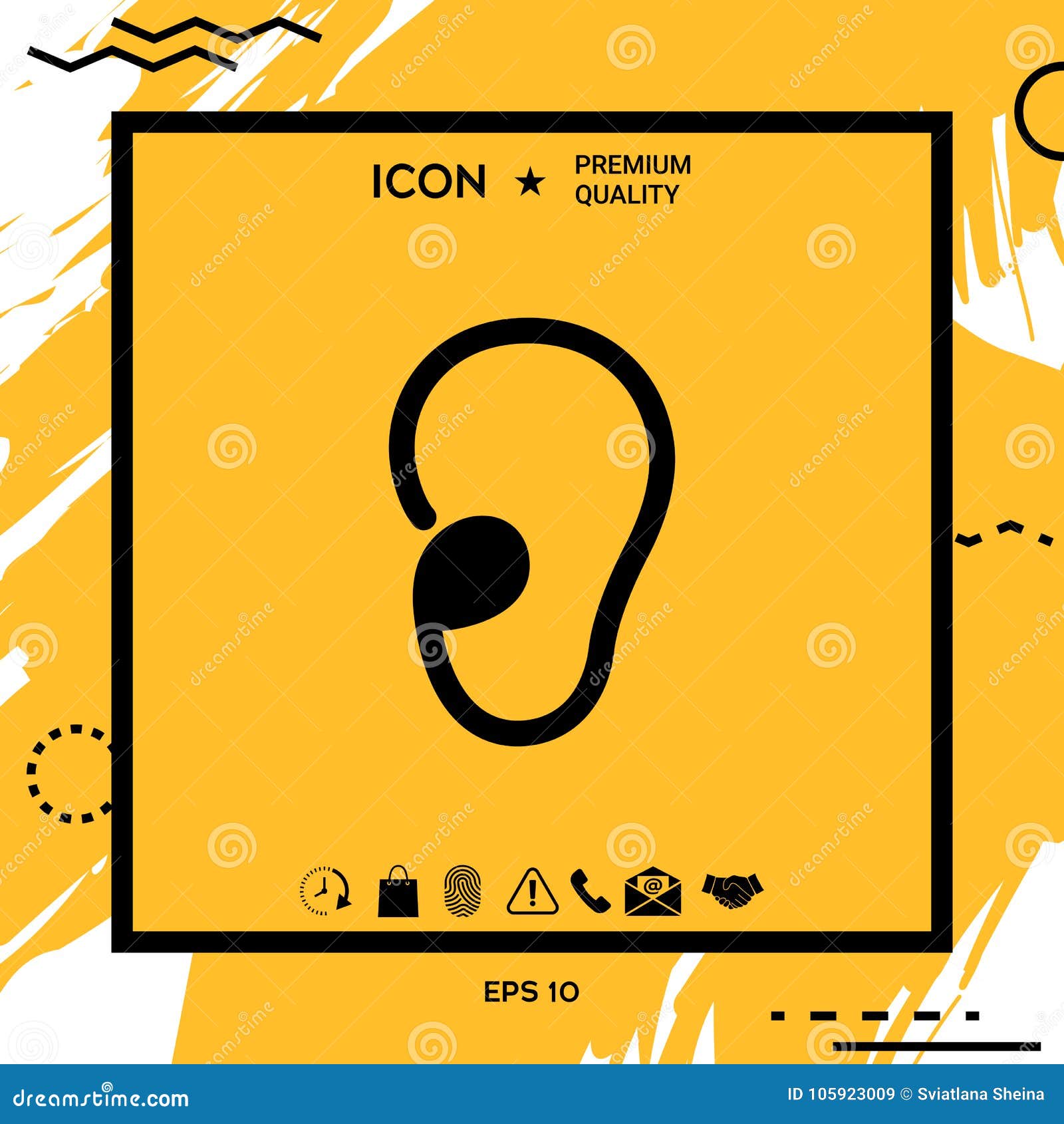 Ear symbol icon stock vector. Illustration of people - 105923009