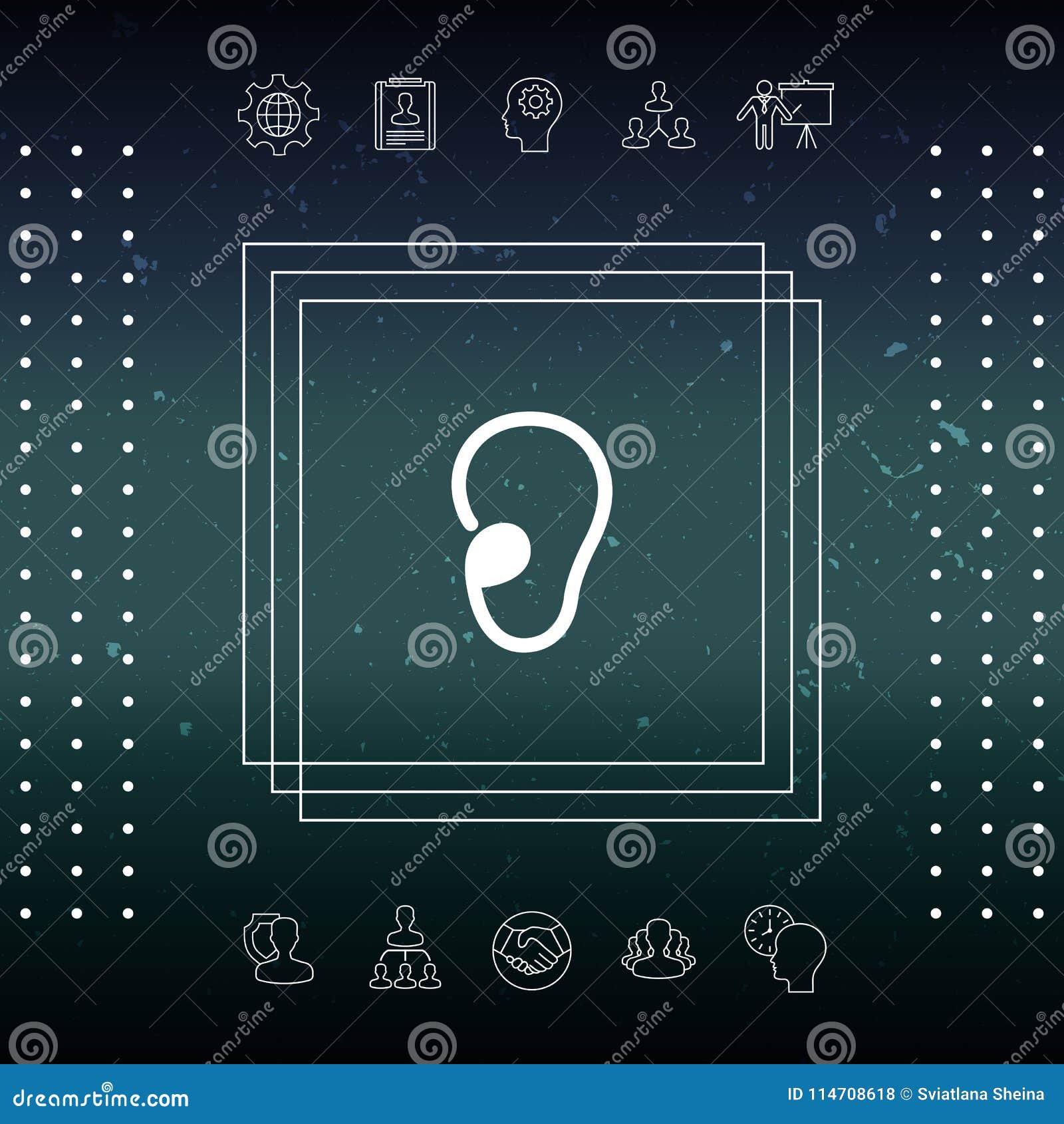 Ear symbol icon stock vector. Illustration of health - 114708618