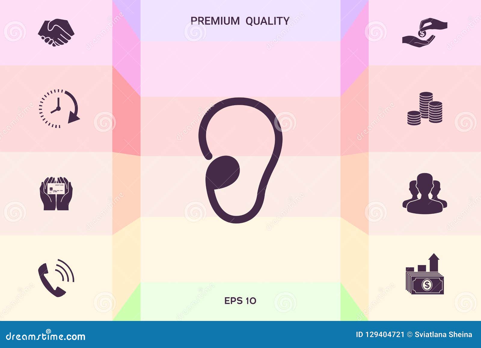 Ear Symbol Icon . Graphic Elements for Your Design Stock Vector ...