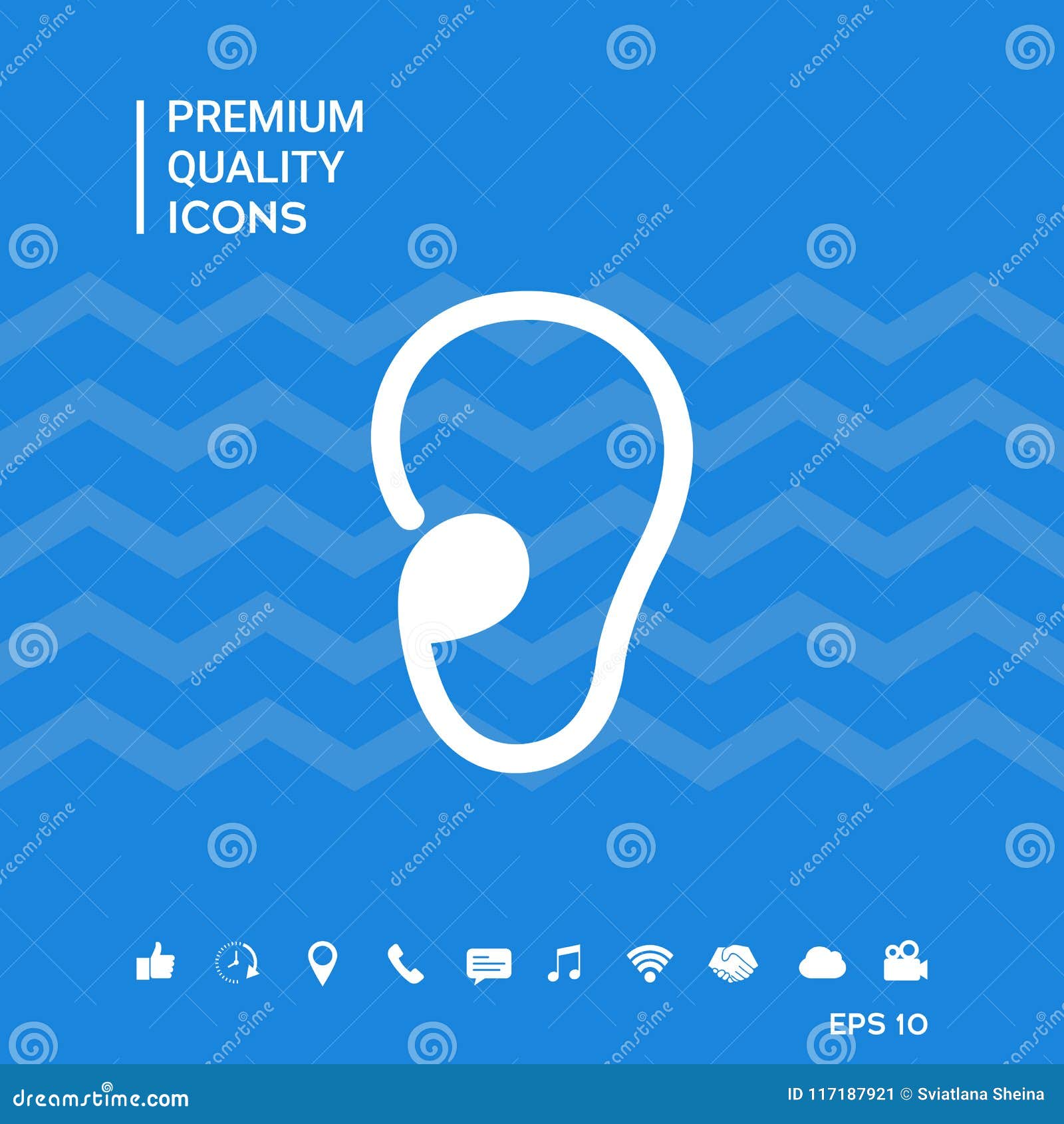 Ear symbol icon stock vector. Illustration of icon, concept - 117187921