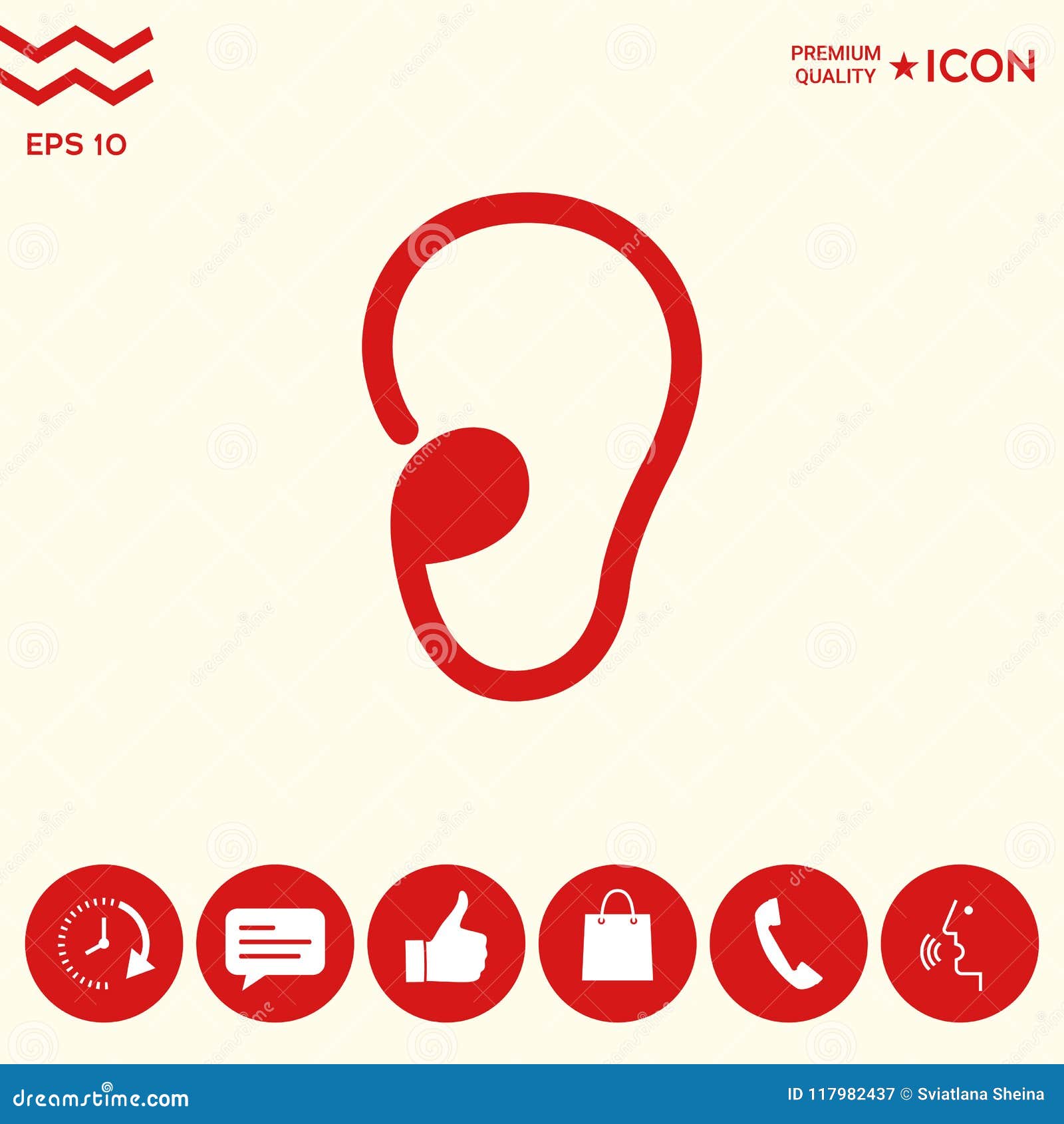 Ear symbol icon stock vector. Illustration of concept - 117982437