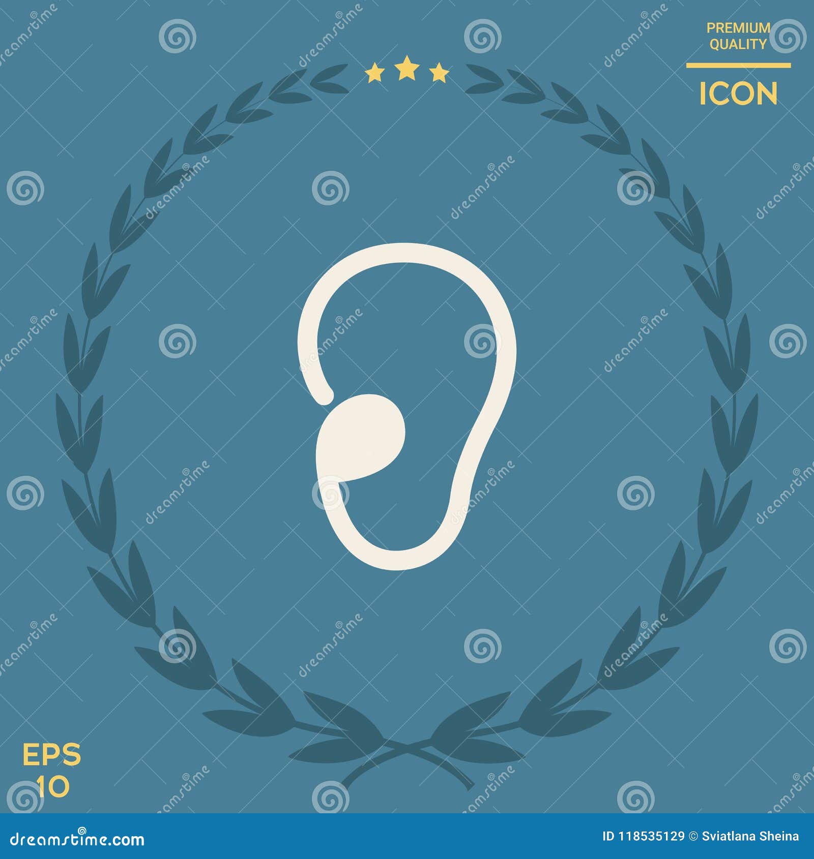 Ear symbol icon stock vector. Illustration of listen - 118535129