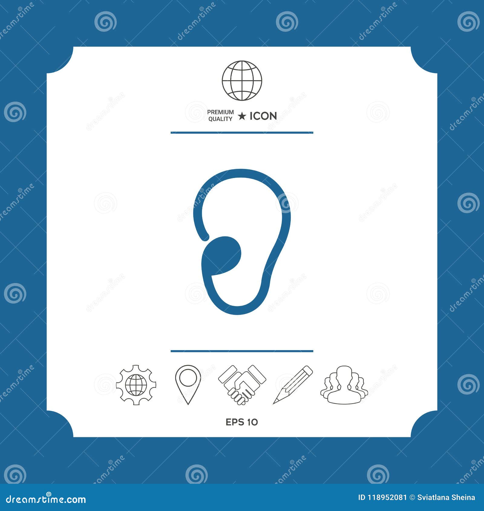 Ear symbol icon stock vector. Illustration of healthy - 118952081