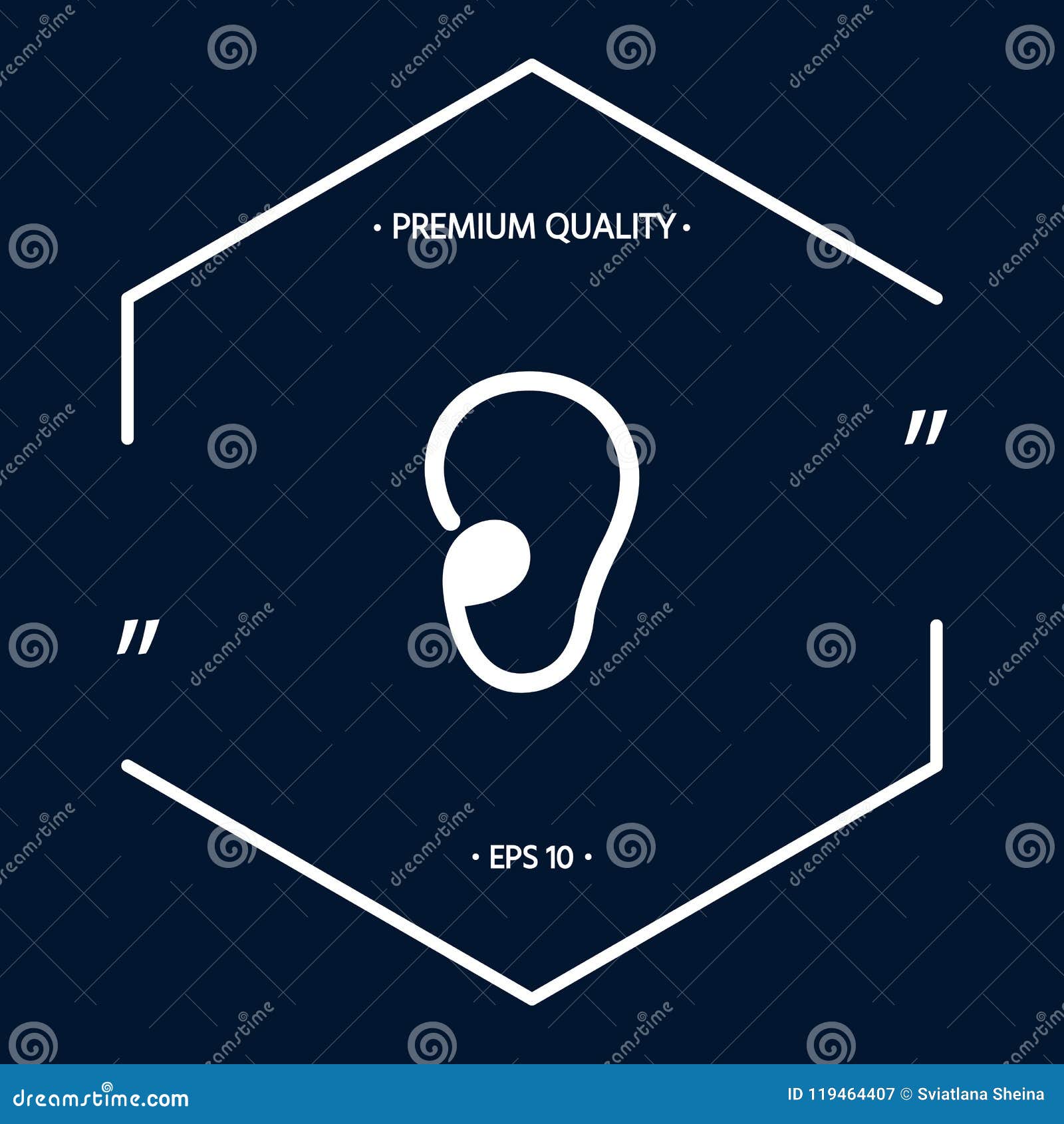 Ear symbol icon stock vector. Illustration of listen - 119464407