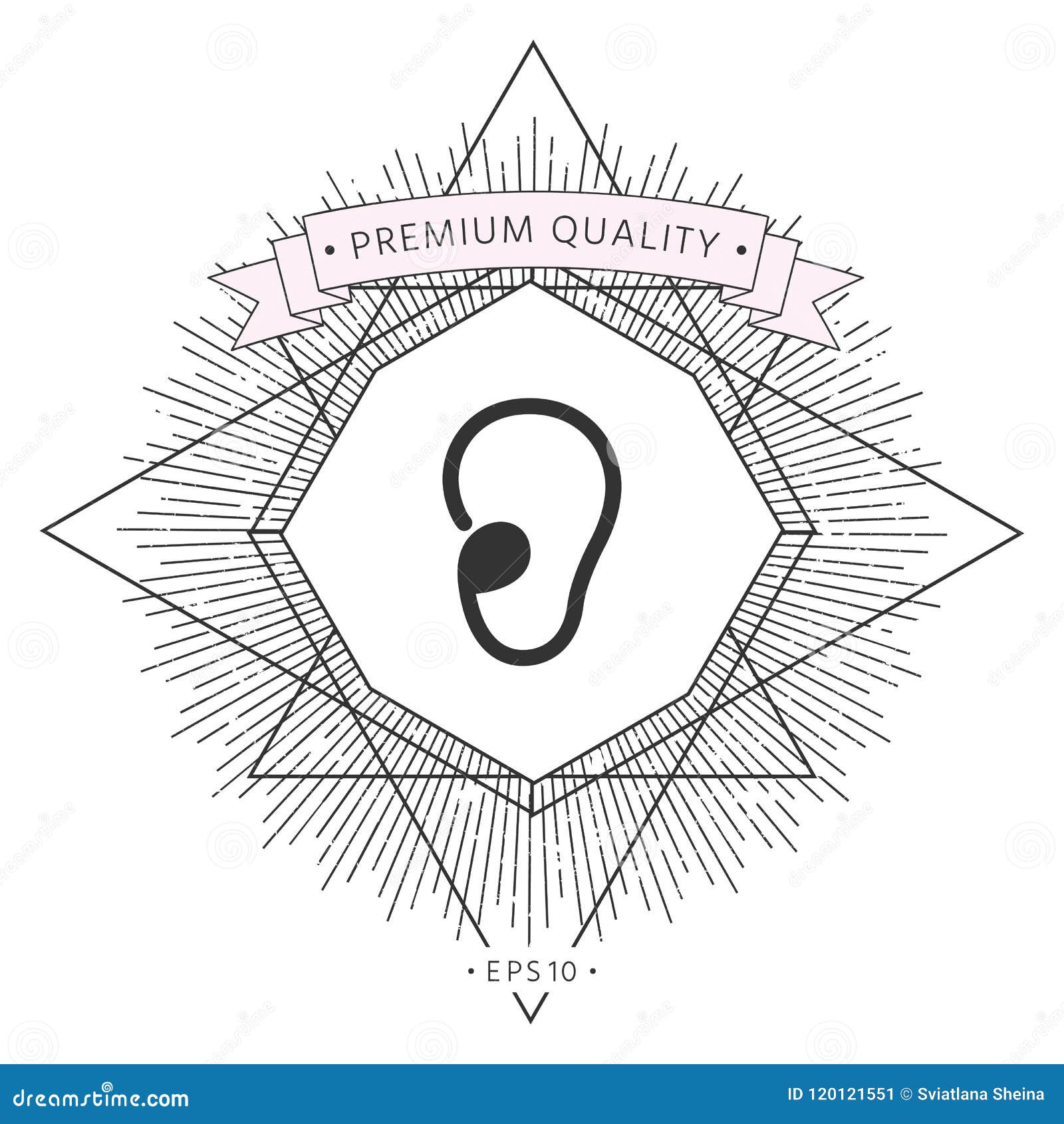 Ear symbol icon stock vector. Illustration of background - 120121551