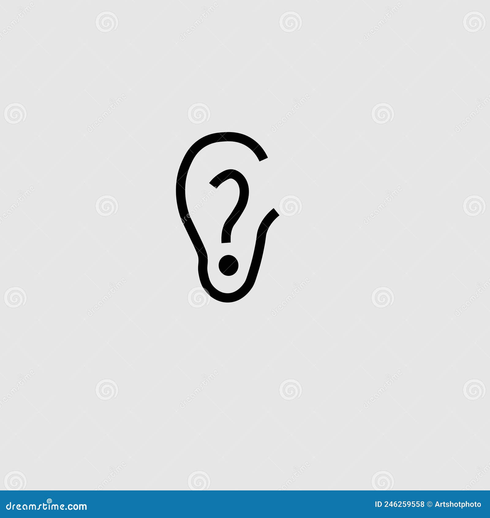 Ear Symbol with Question Mark Inside Stock Vector - Illustration of ...