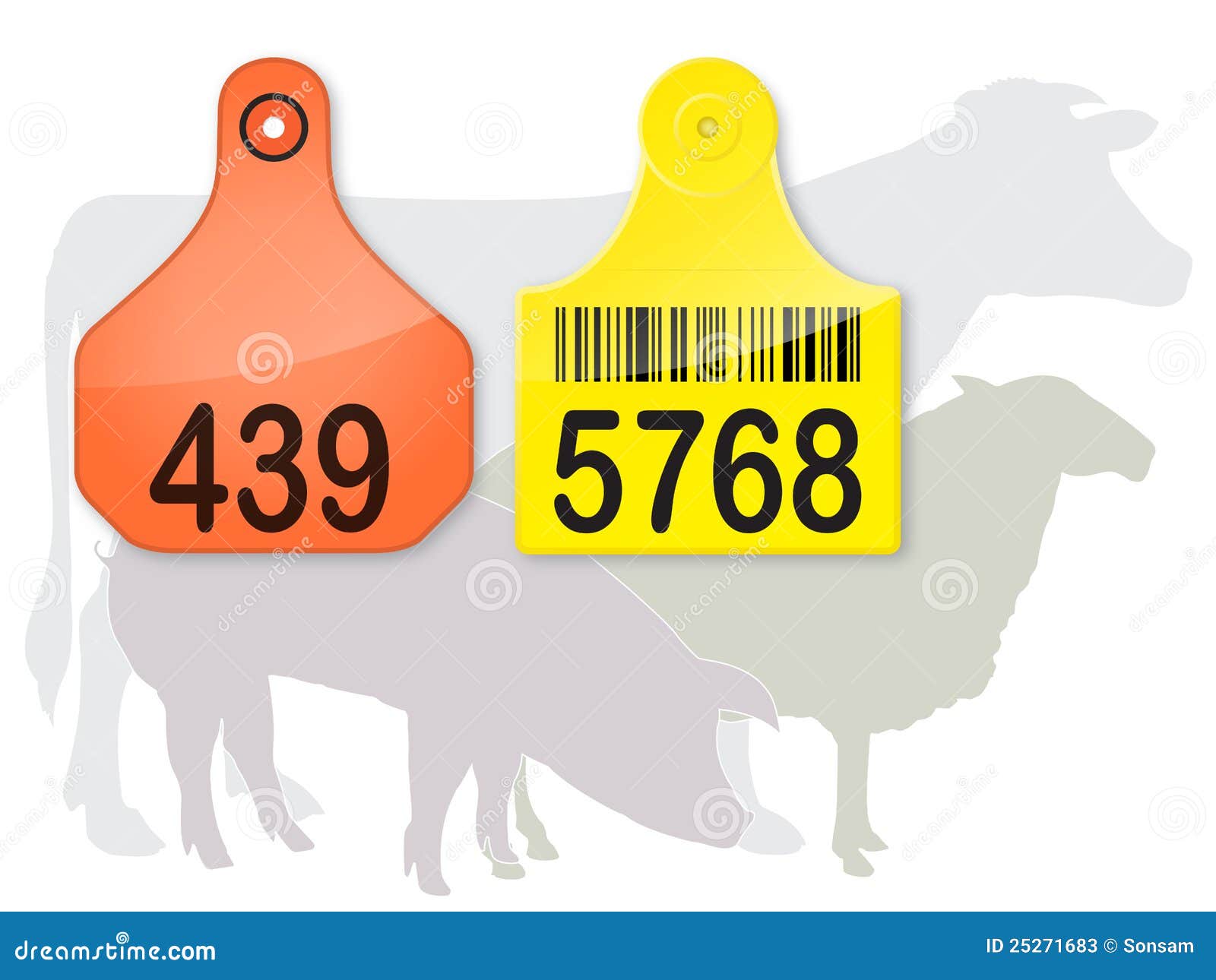 Ear Tags & Farm Animals Stock Vector - Illustration of vector, farm ...