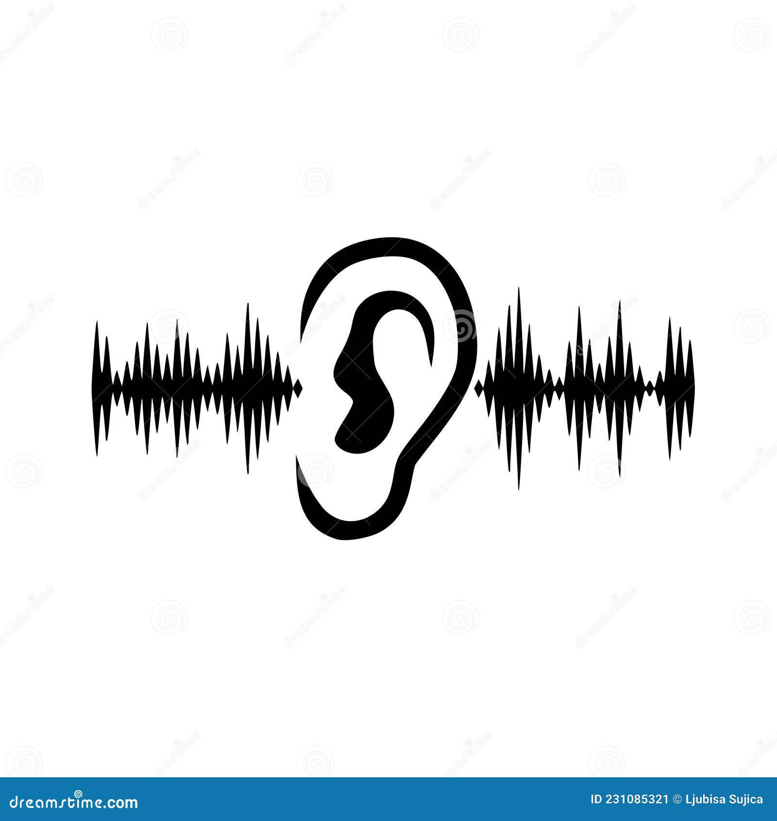 Ear Test Icon Isolated on White Background Stock Vector - Illustration ...