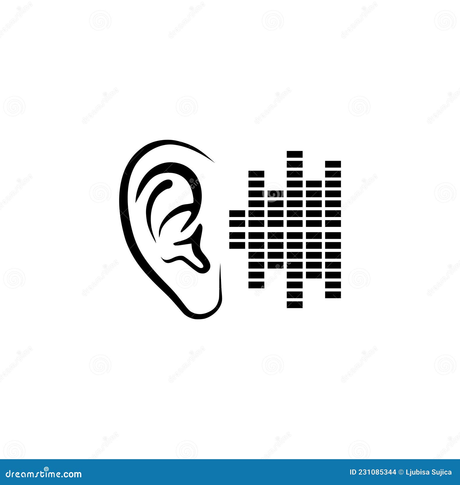 Ear Test Icon Isolated on White Background Stock Illustration ...