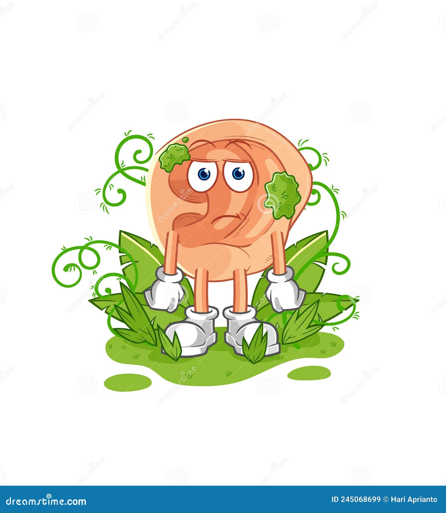 Ear Waiting Too Long Mascot. Cartoon Vector Stock Vector - Illustration ...