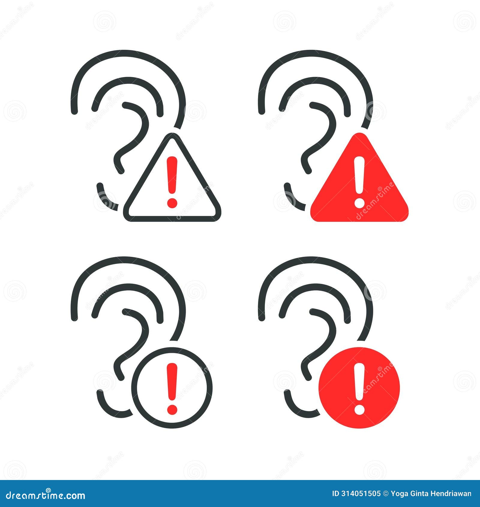 Ear Warning Icon. Illustration Vector Stock Vector - Illustration of ...