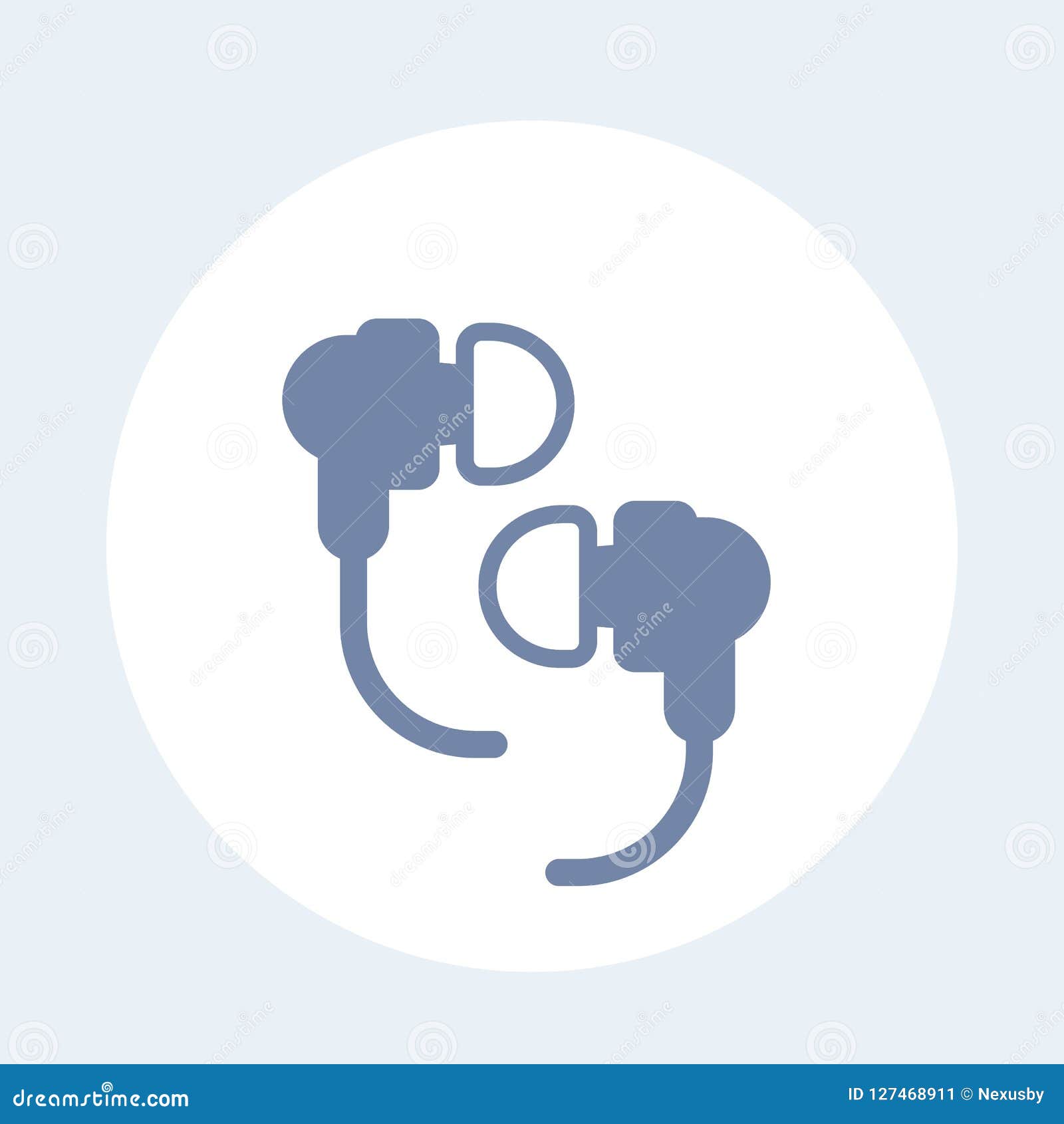 Earbud Headphones Icon on White Stock Vector - Illustration of logo ...
