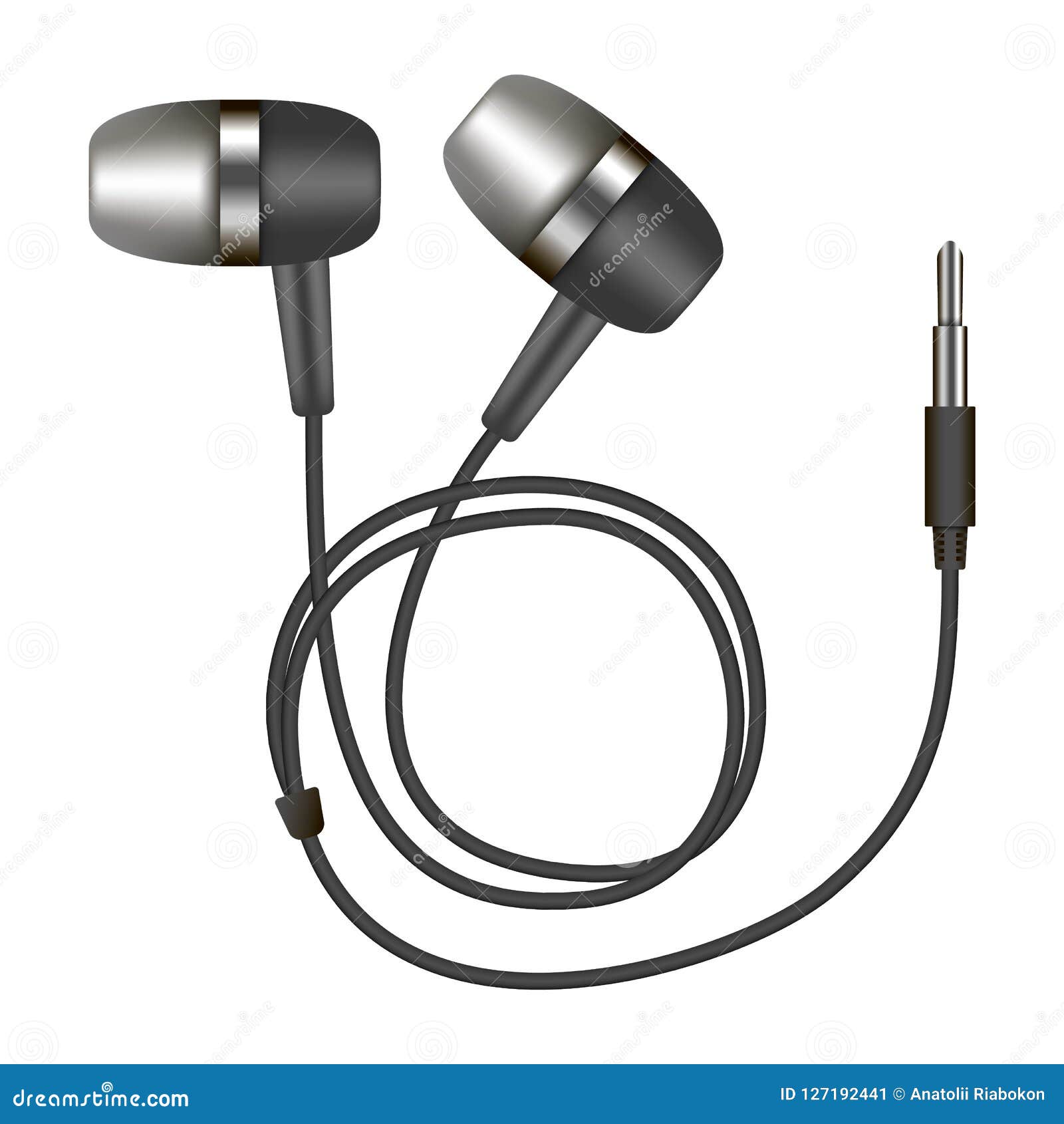 Earbuds Icon, Realistic Style Stock Illustration - Illustration of head ...
