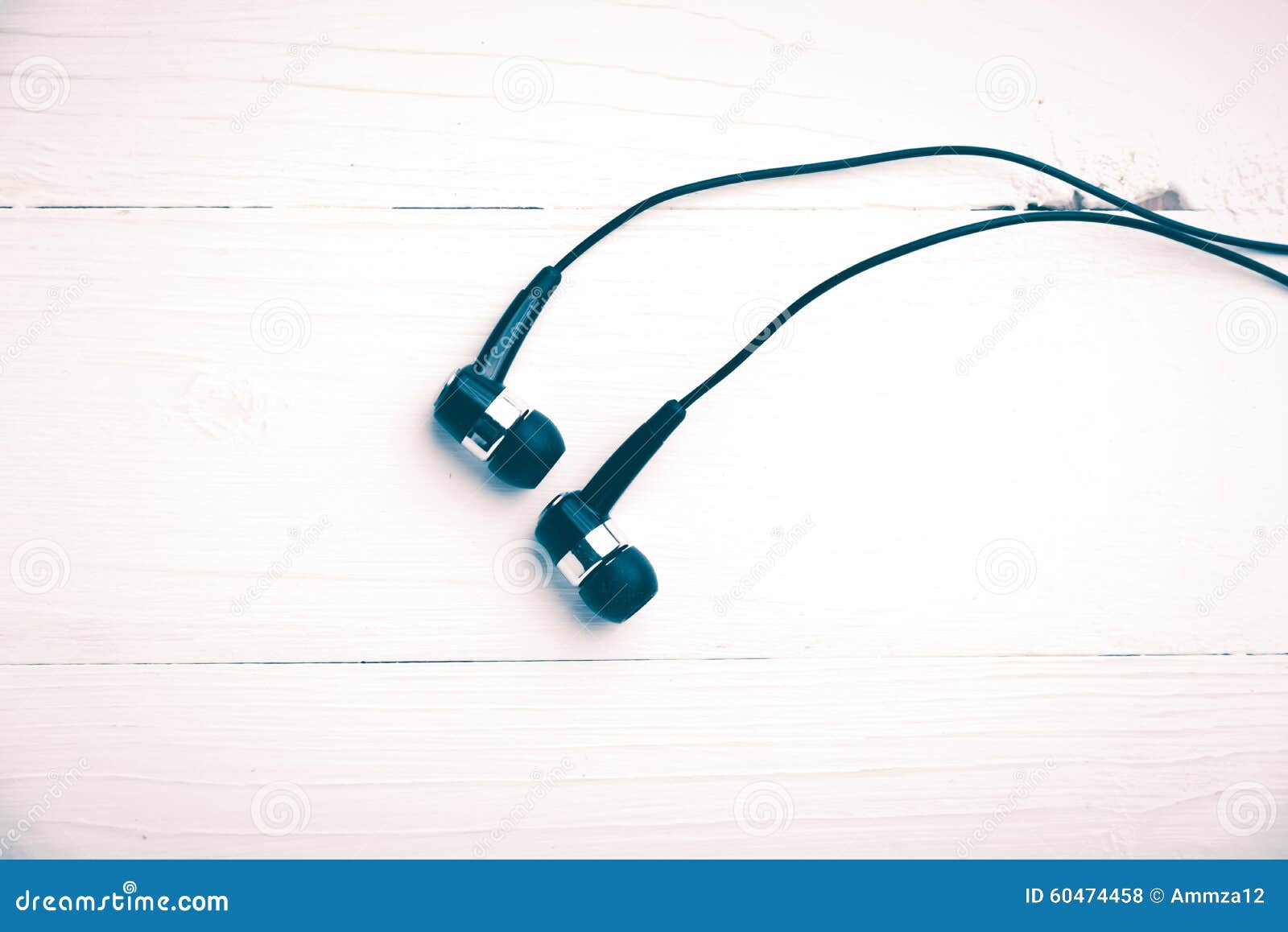 Earbuds vintage style stock photo. Image of wire, black - 60474458