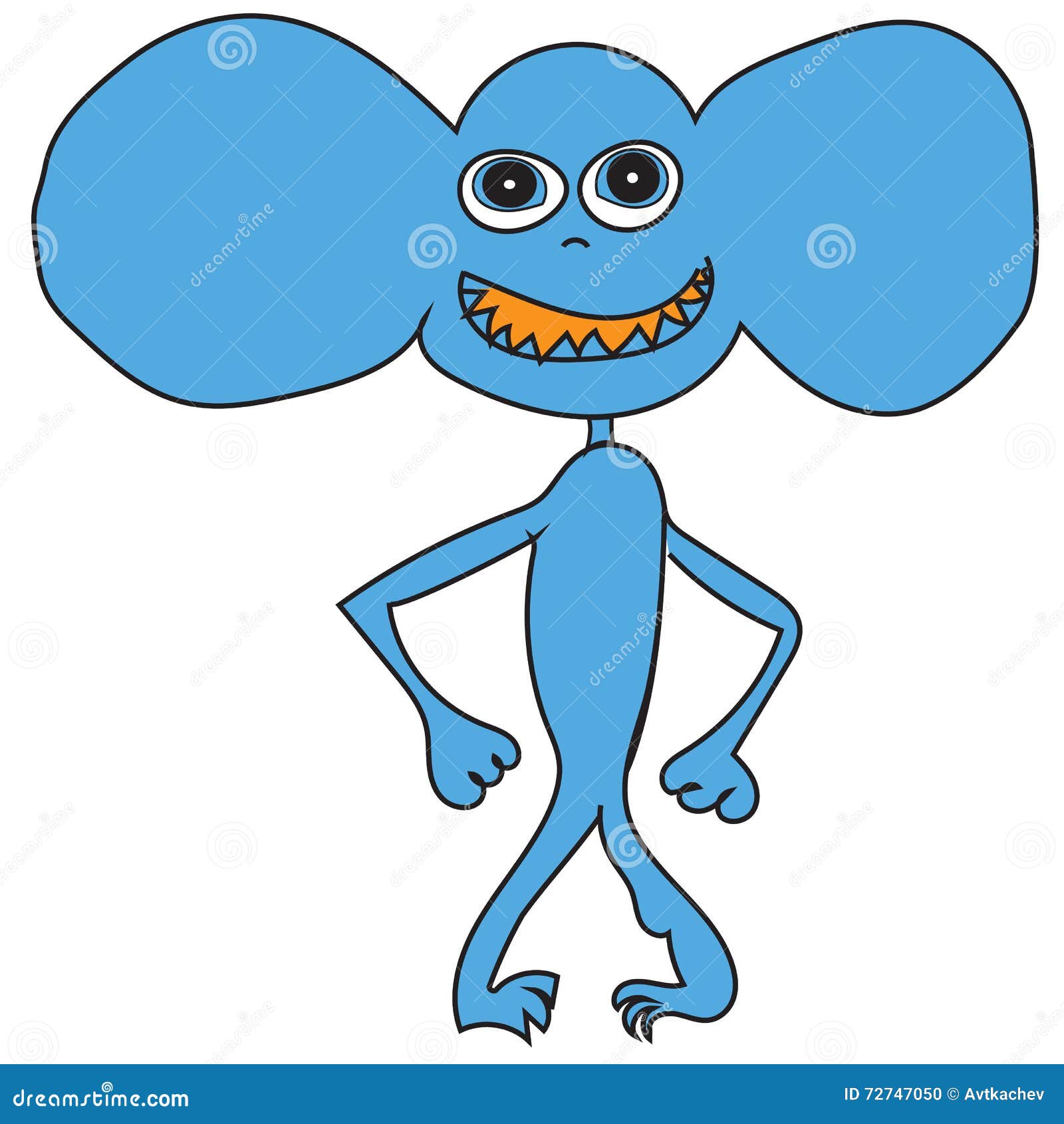 Eared Monster Vector Illustration | CartoonDealer.com #72747050