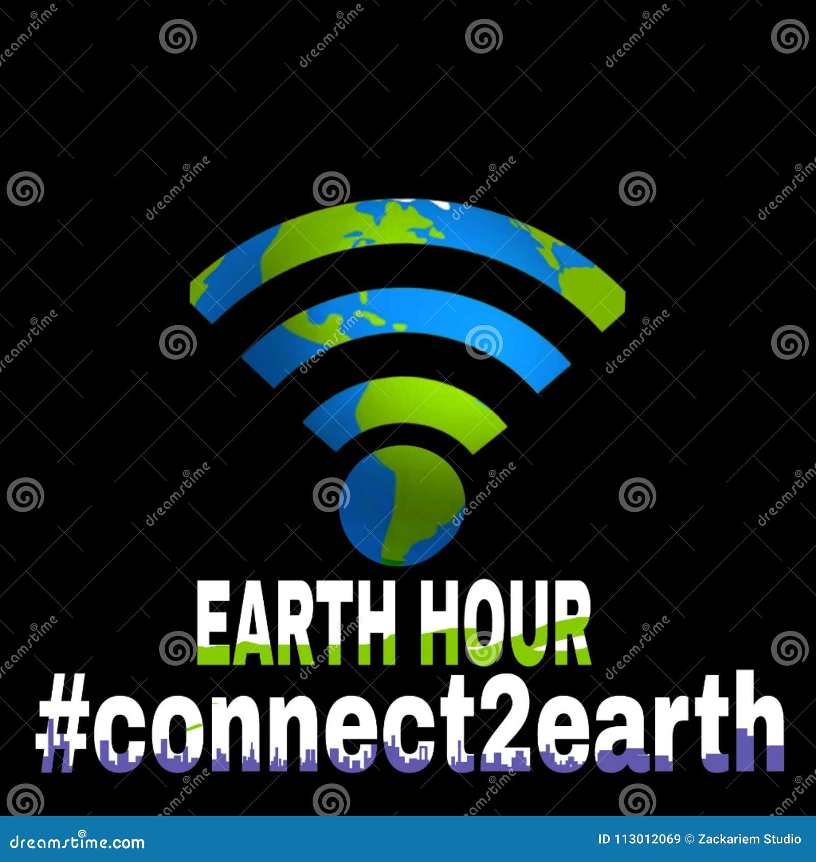 Earth hour stock illustration. Illustration of nature - 113012069