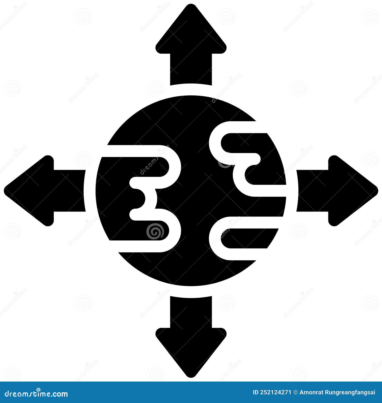 Earh with Intersection Arrows Icon, Location Map and Navigation Vector ...