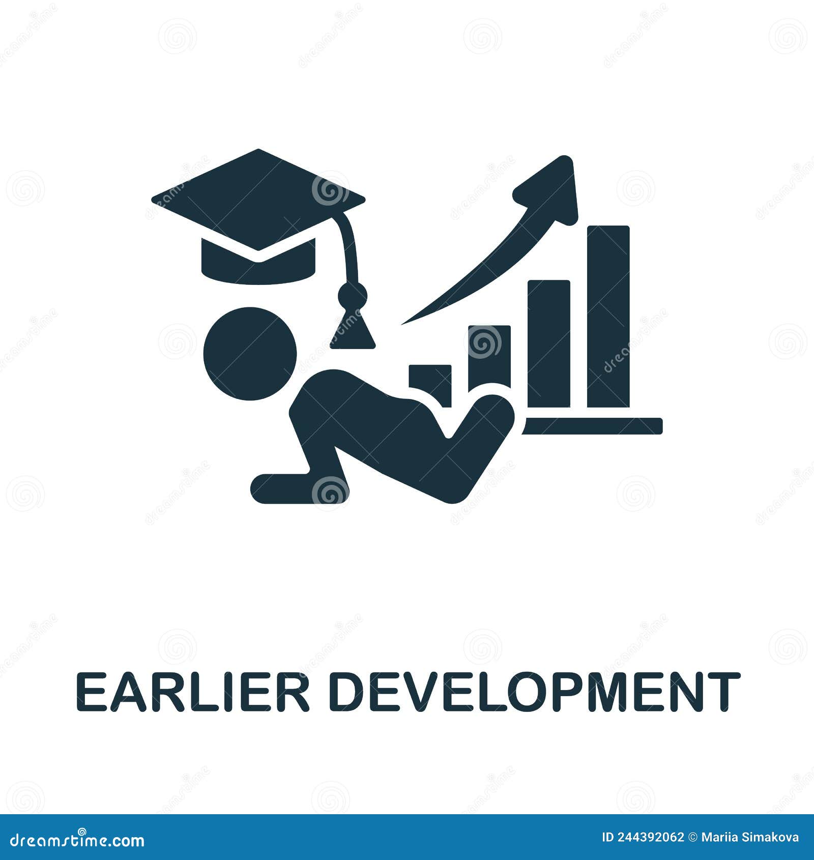Earlier Development Icon. Monochrome Simple Earlier Development Icon ...