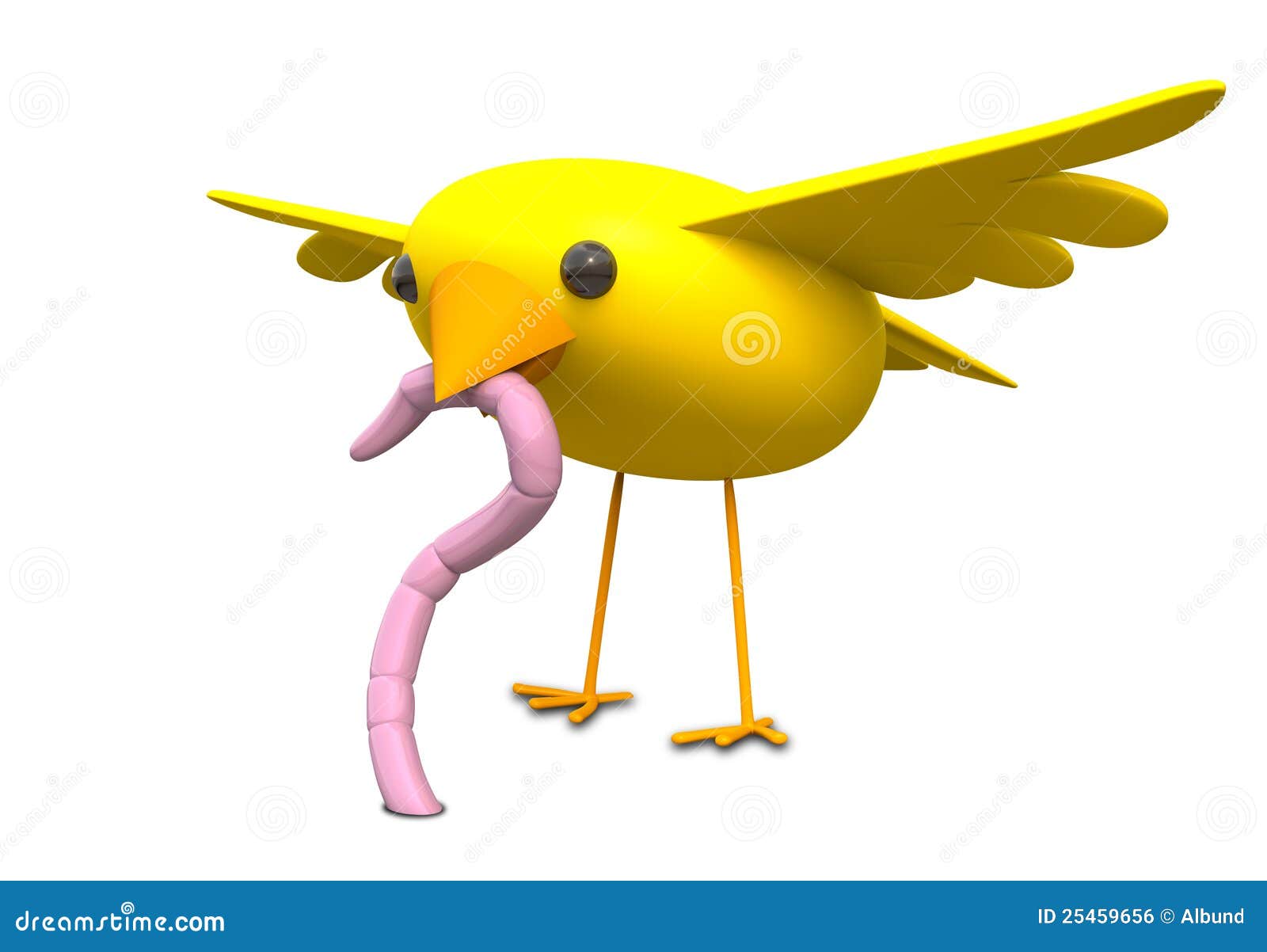 The Early Bird Catches the Worm Stock Illustration - Illustration of ...
