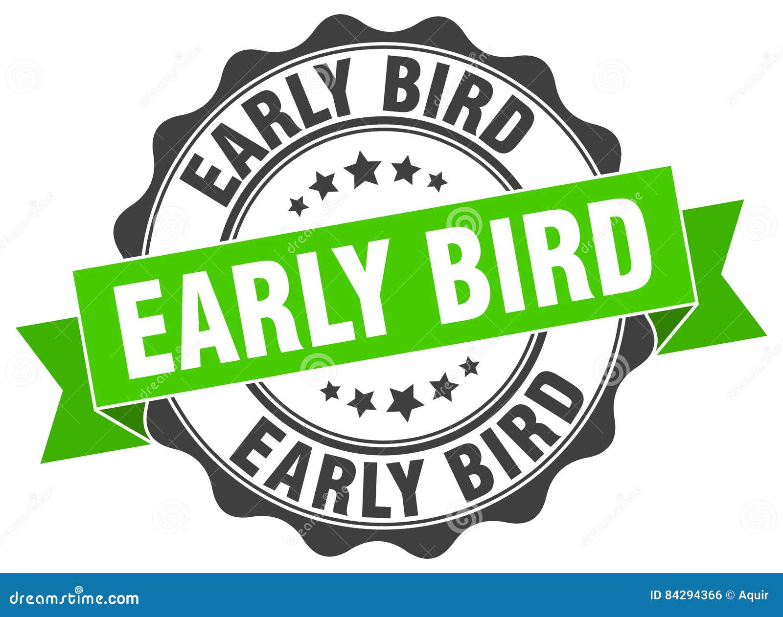 Early Bird Ribbon Sign Cartoon Vector | CartoonDealer.com #158356411