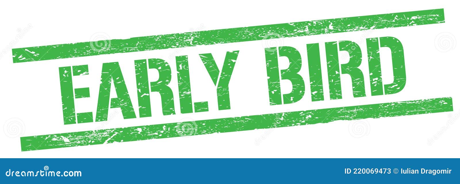 EARLY BIRD Text on Green Grungy Rectangle Stamp Stock Illustration ...