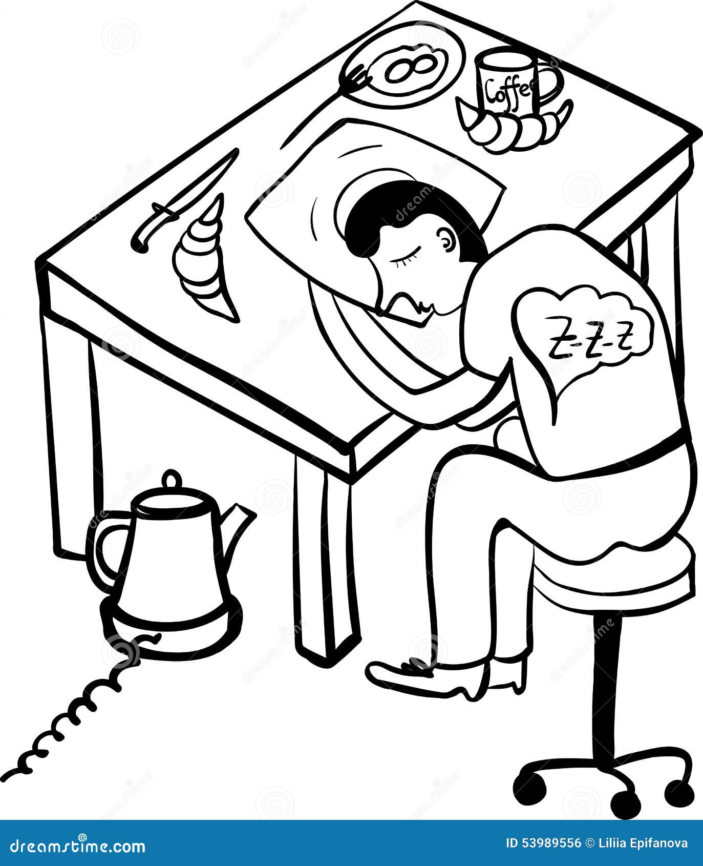 Early Breakfast Comic Illustration Stock Vector - Illustration of knife ...