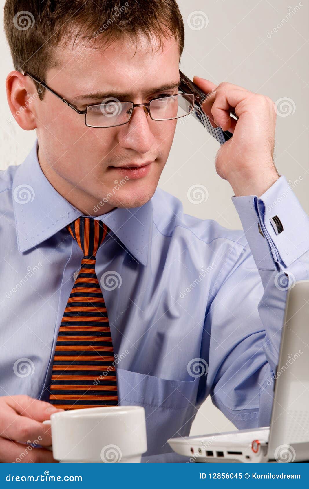 Early call stock image. Image of glasses, collar, communication - 12856045
