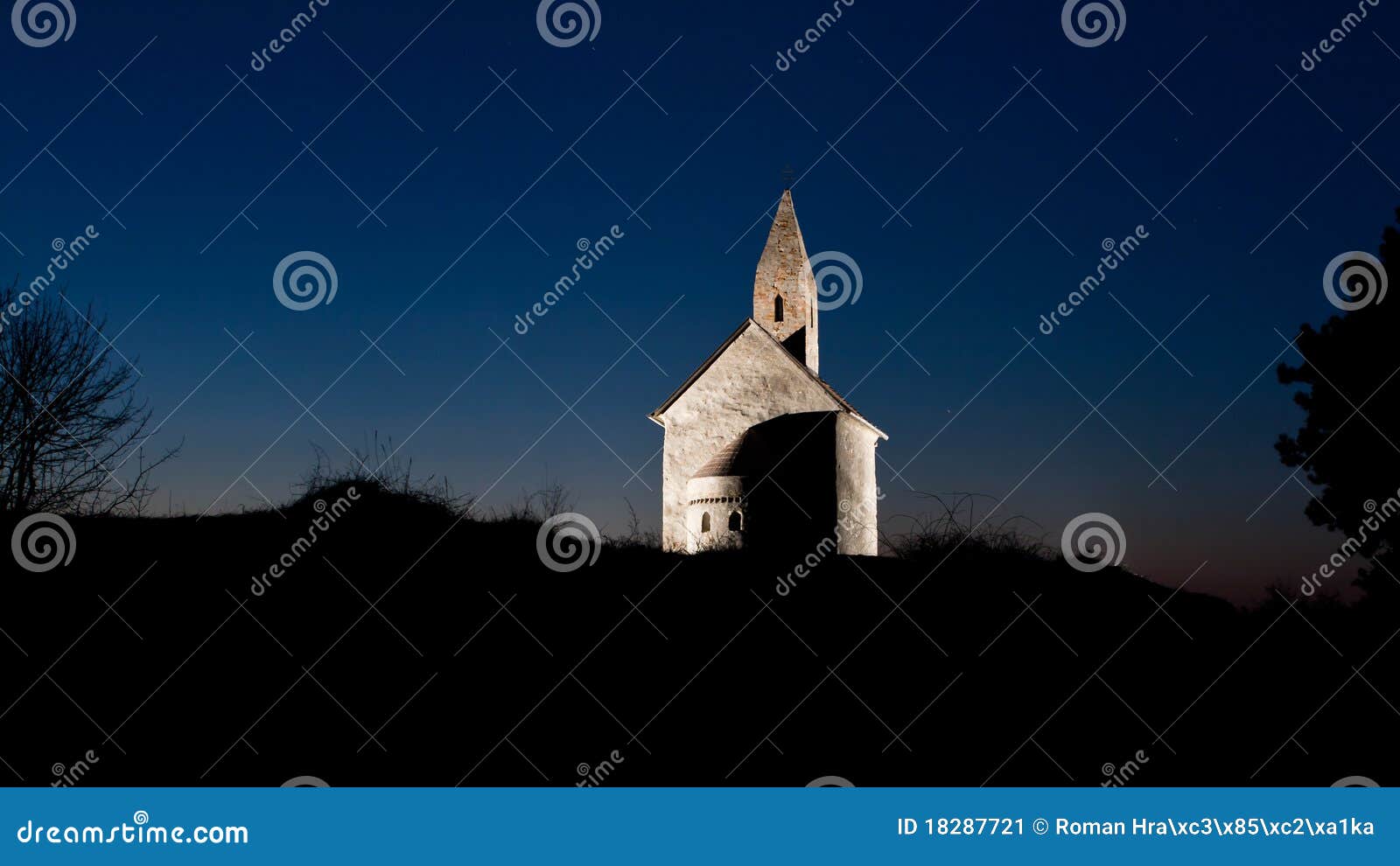 Early Christian Church at Night Stock Image - Image of chapel, peaceful ...