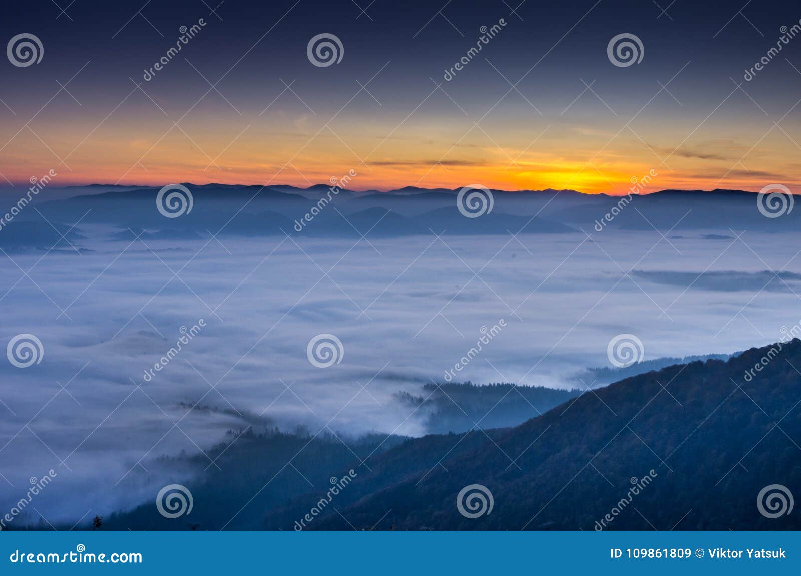 Early Dawn. the Rising of the Sun Above the Clouds. Expectation of the ...