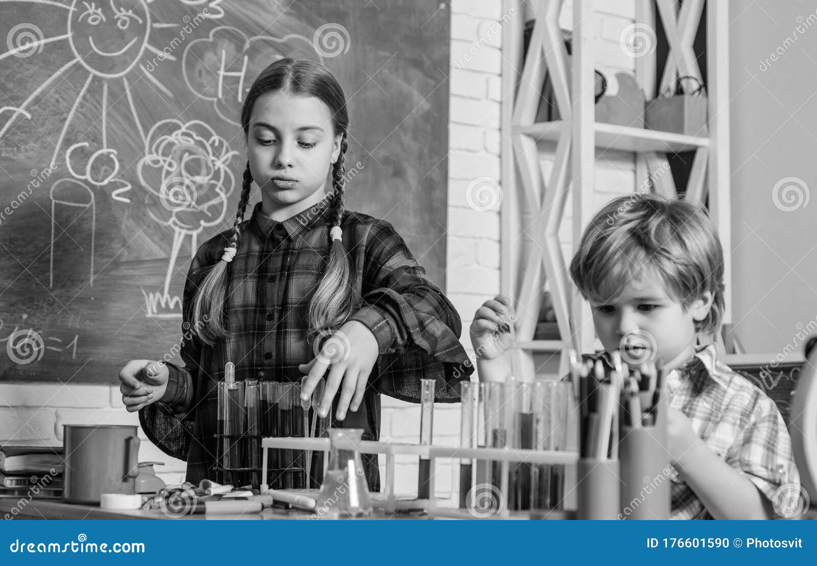 Microscope Optical Instrument At Science Classroom. Back To School ...