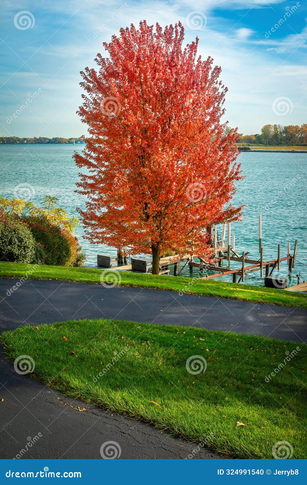 Early Fall Colors on Overlook Deck River View Stock Photo - Image of ...
